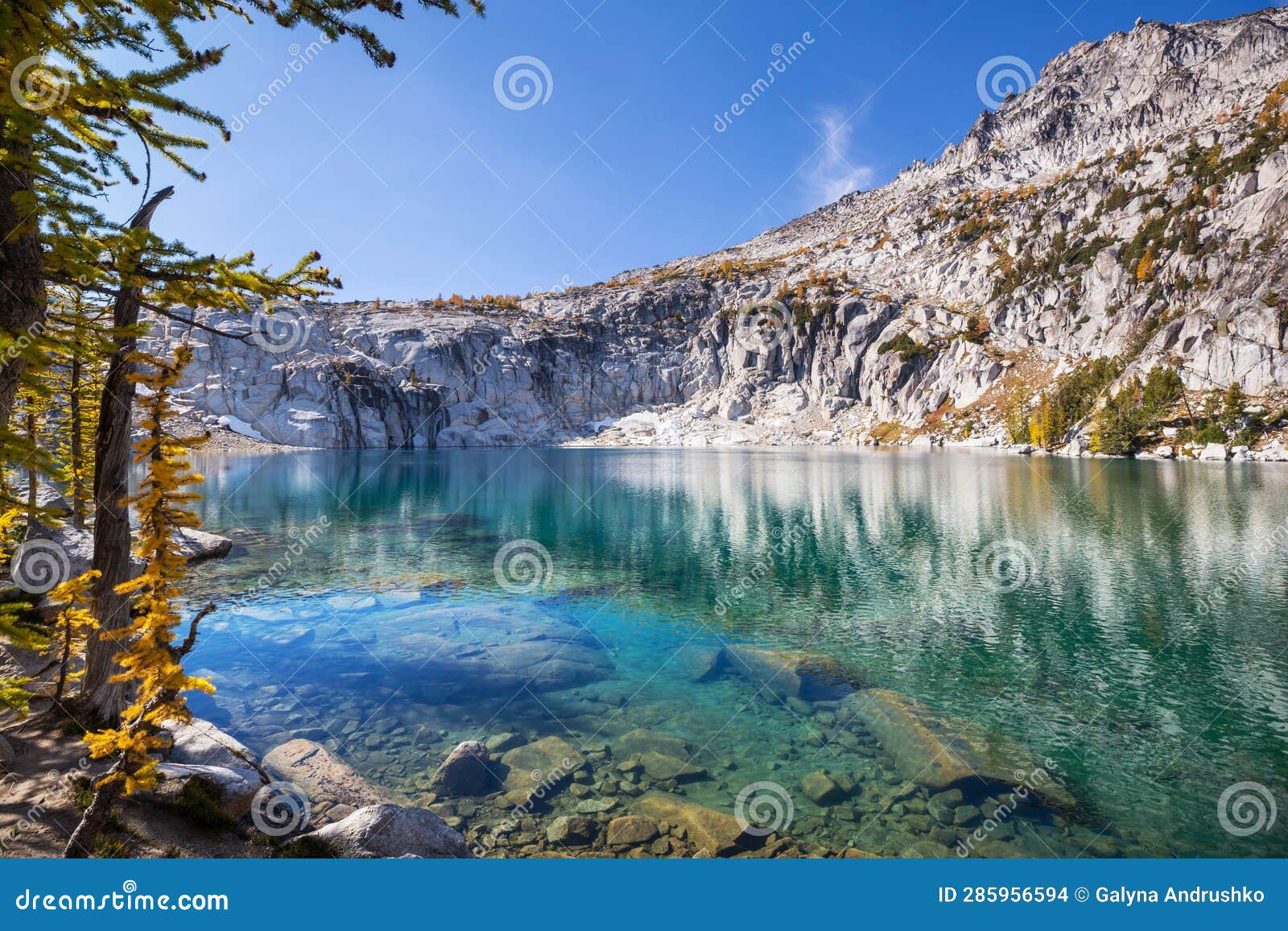 Alpine lake stock photo. Image of lake, area, fall, nature - 285956594
