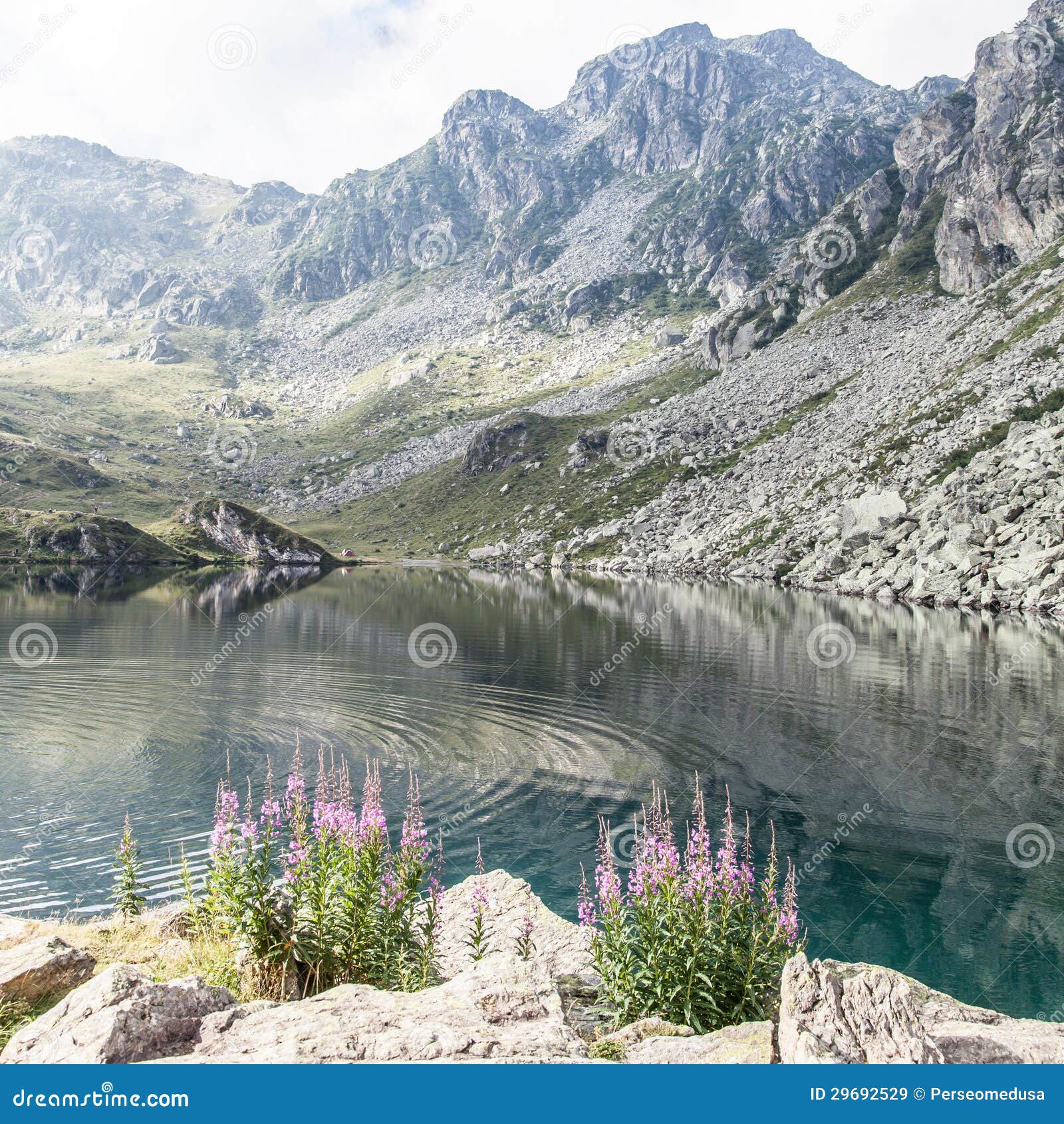 Alpine lake stock image. Image of walk, hiking, italy - 29692529