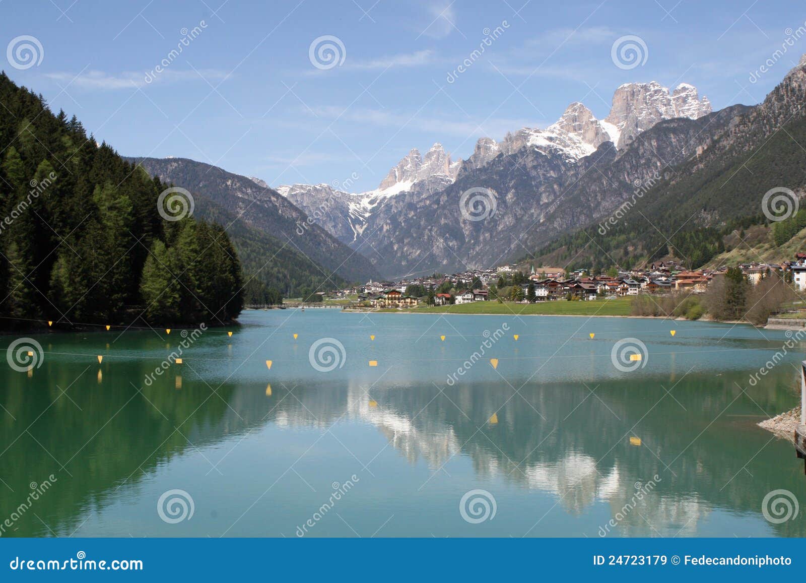 Alpine Lake of Auronzo and Mountains Stock Image - Image of auronzo ...