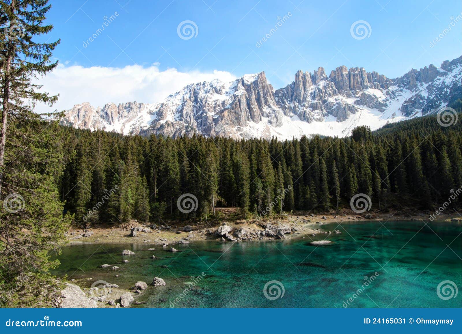 Alpine Lake of Dolomites Alps, Italy Stock Image - Image of national ...