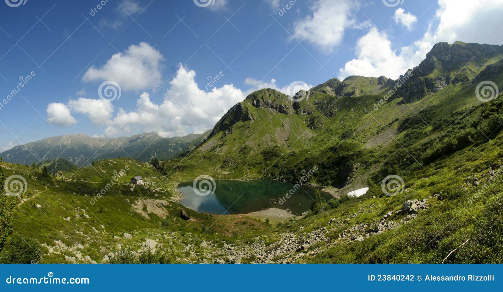 Alpine Lake in the Italian Dolomites Stock Photo - Image of hike ...
