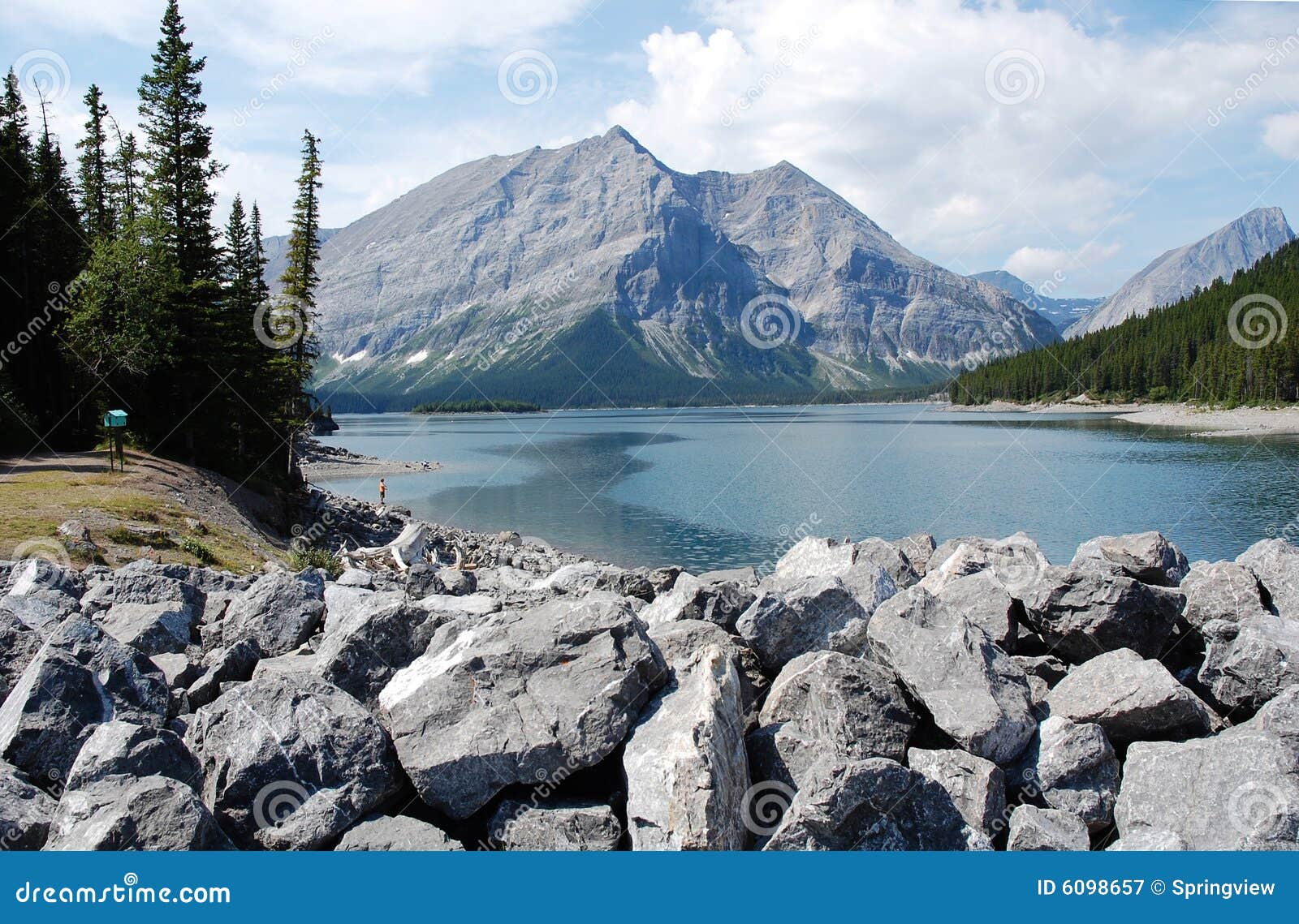 Alpine lake and mountain stock image. Image of mountain - 6098657
