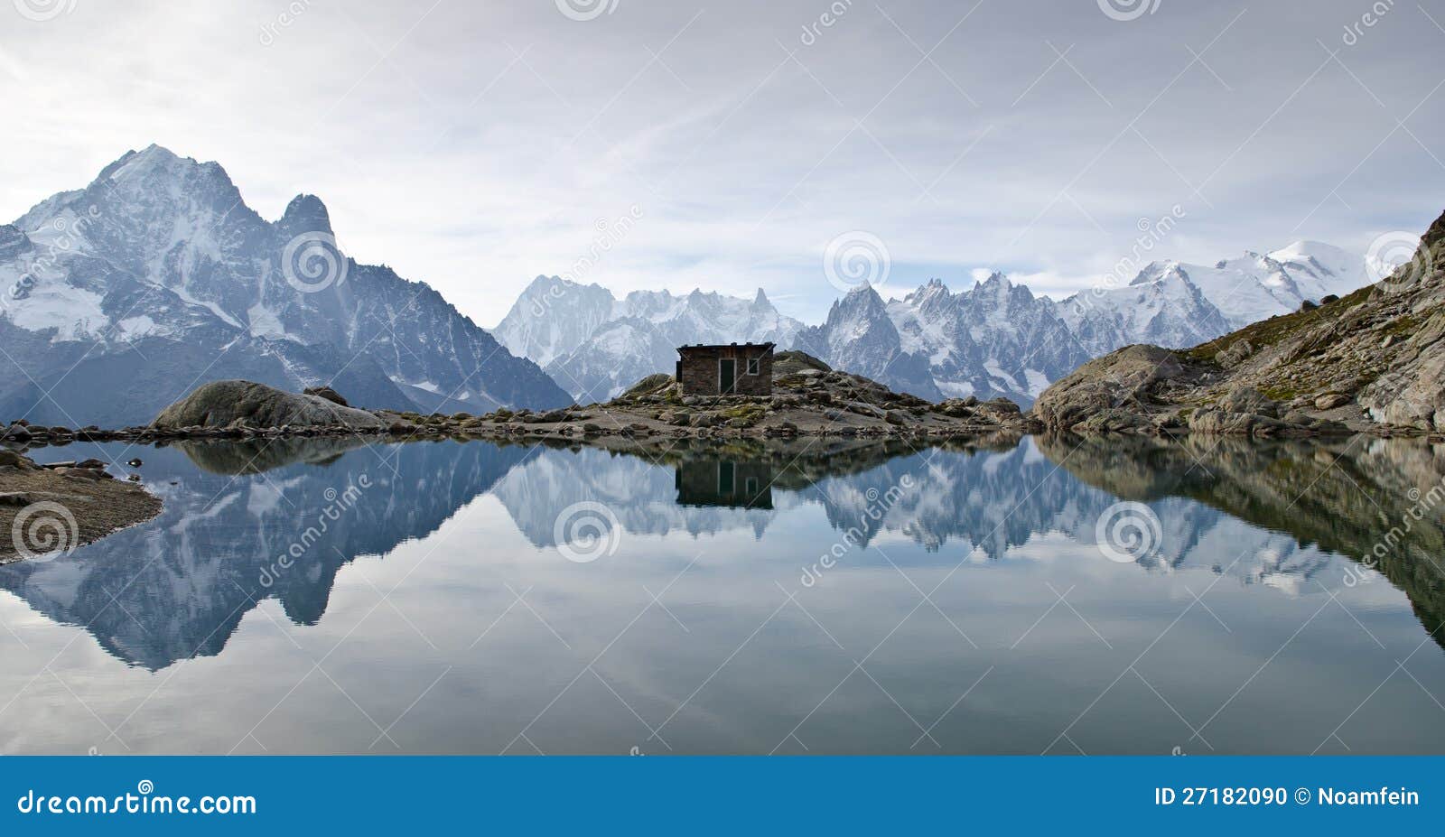 Alpine lake reflection stock photo. Image of chamonix - 27182090