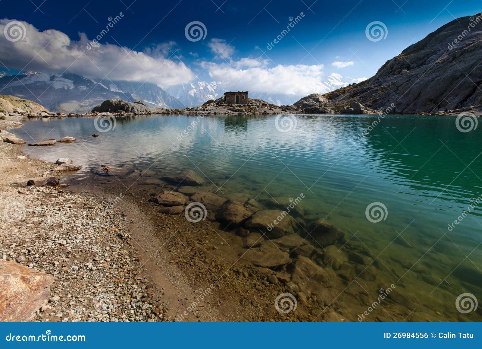 Alpine Lake Reflection in the French Alps Stock Photo - Image of france ...