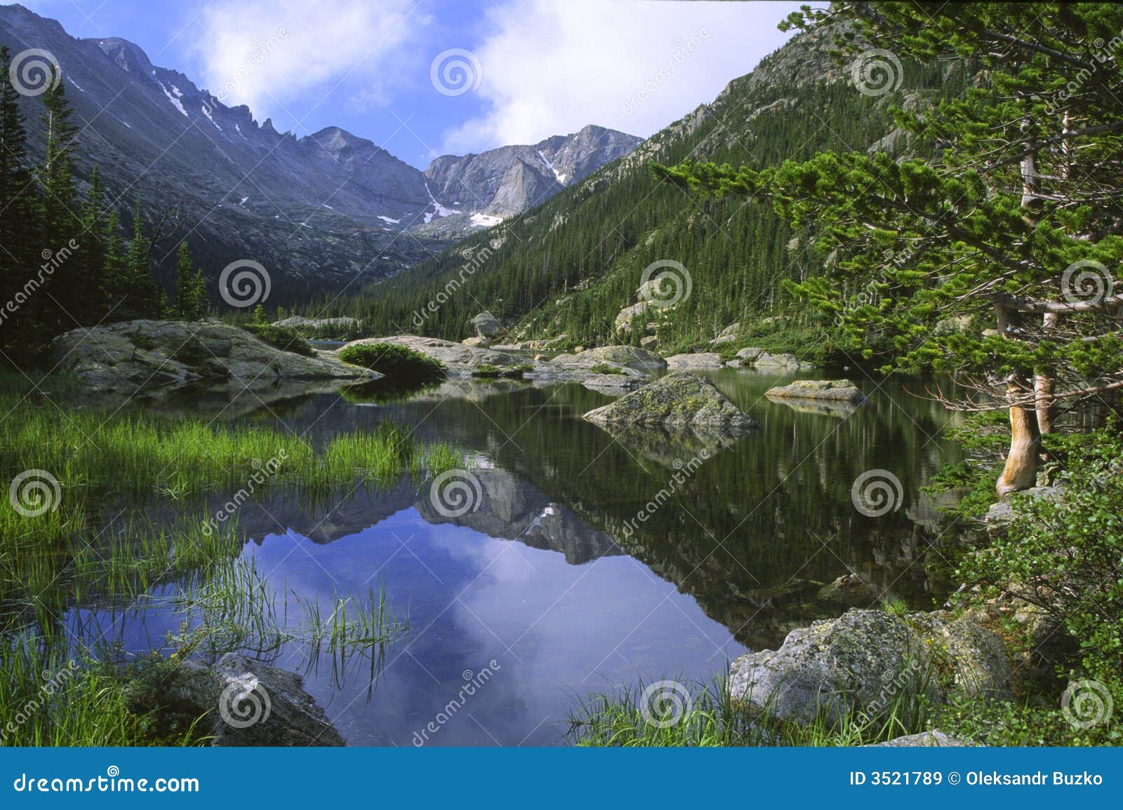 Alpine lake reflections stock image. Image of gorge, backpacking - 3521789