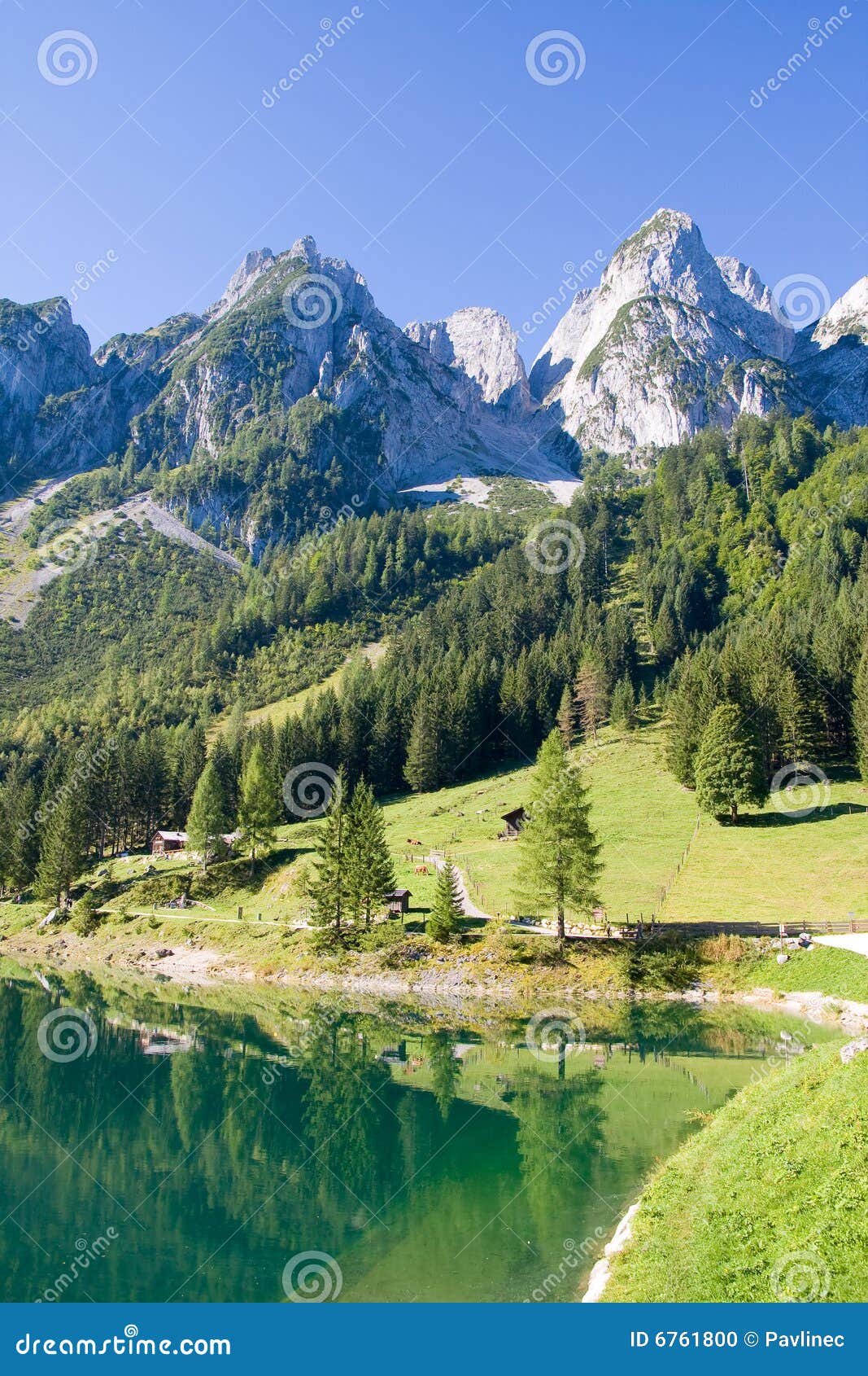 Alpine lake scenery stock photo. Image of grass, rainbow - 6761800
