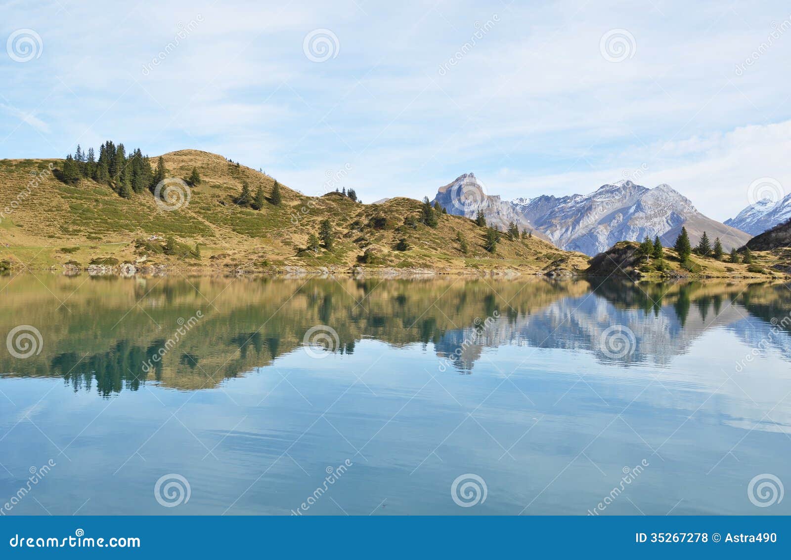 Alpine lake. Switzerland stock photo. Image of idyllic - 35267278