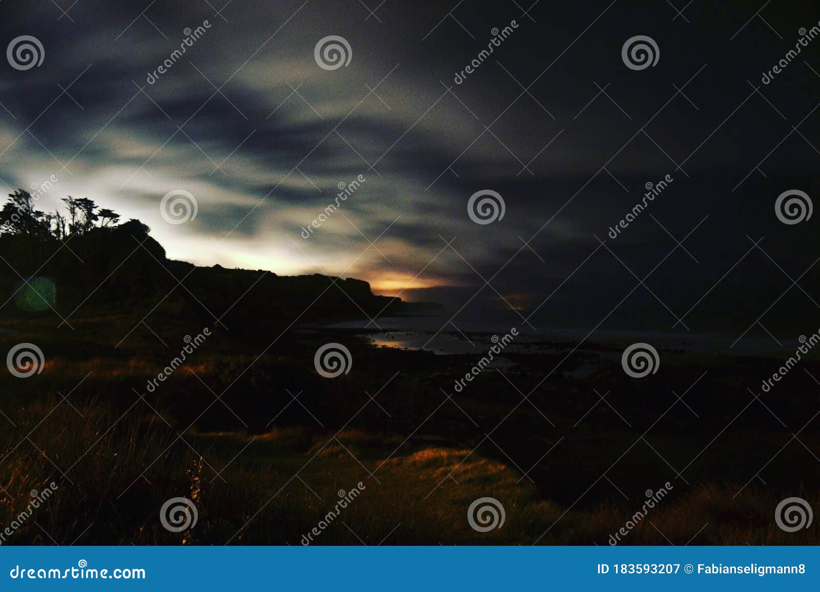 Alpine Lake view at Night stock image. Image of october - 183593207