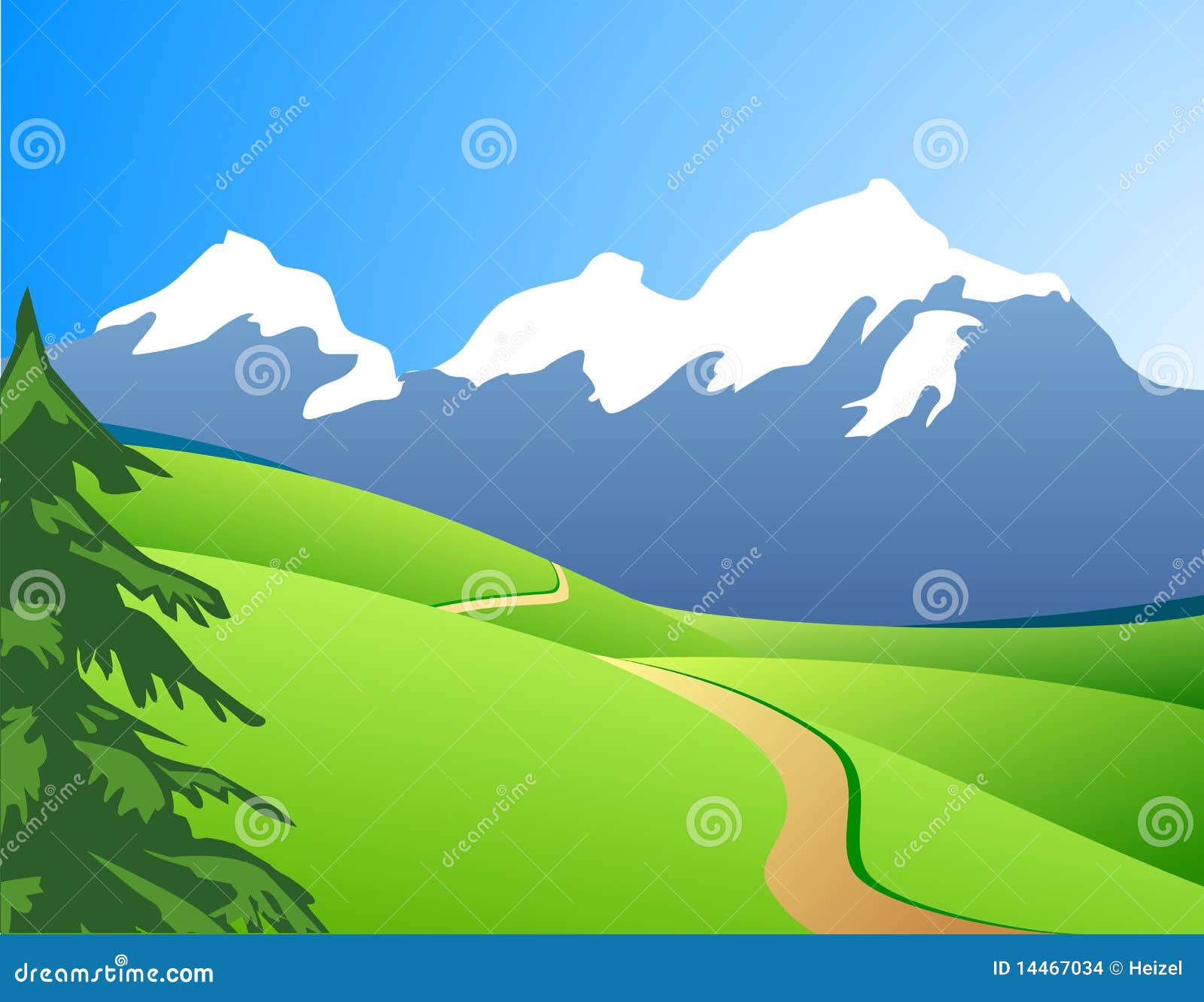 Alpine landscape stock vector. Illustration of outdoor - 14467034