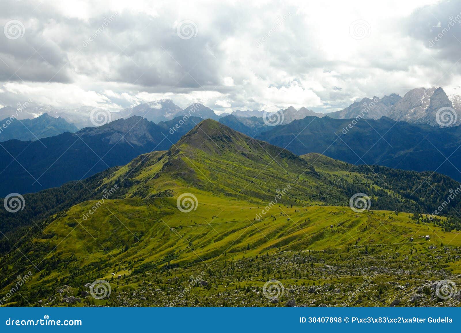 Alpine Landscape stock photo. Image of green, clouds - 30407898