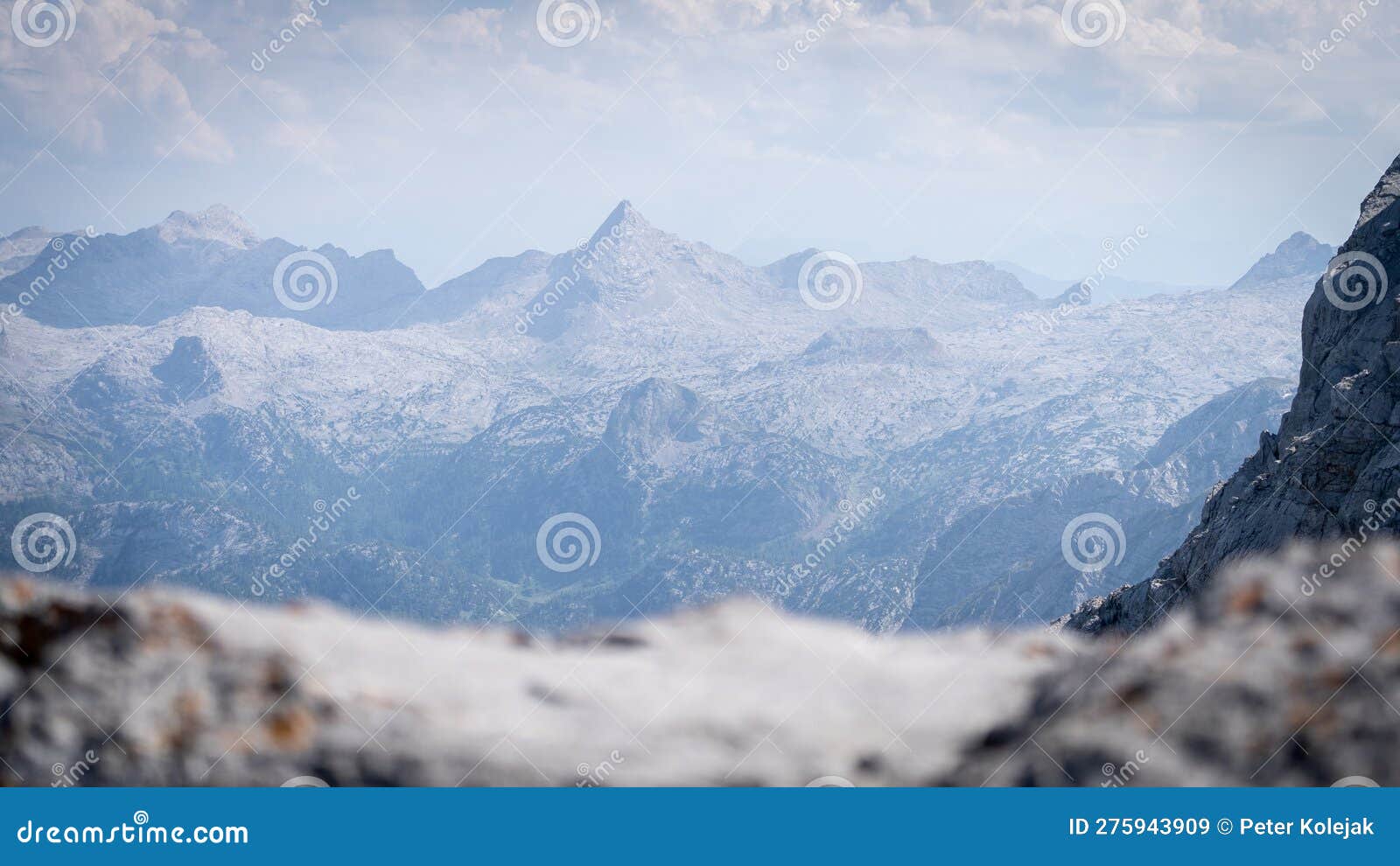 Alpine Landscape with Mountain Ranges Viewed from High Mountain Summit ...