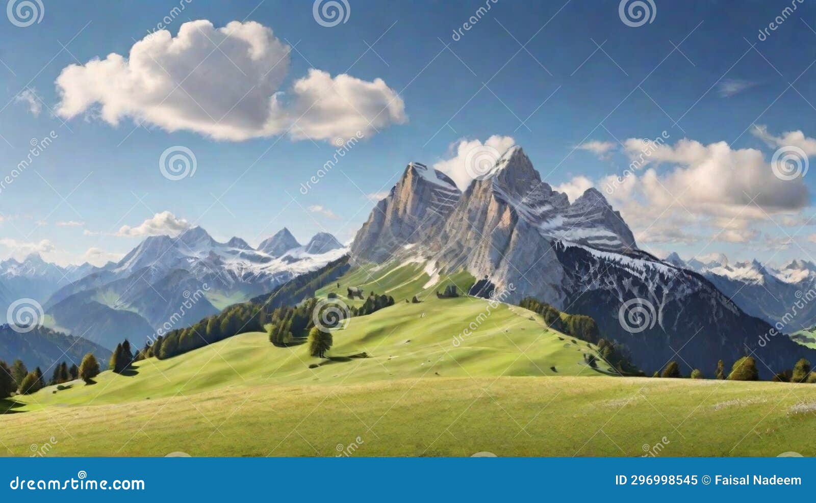 Alpine Meadows in Bavaria stock illustration. Illustration of plain ...