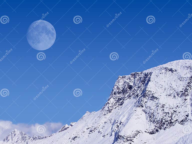 Alpine moon stock photo. Image of beauty, background, evening - 2466730