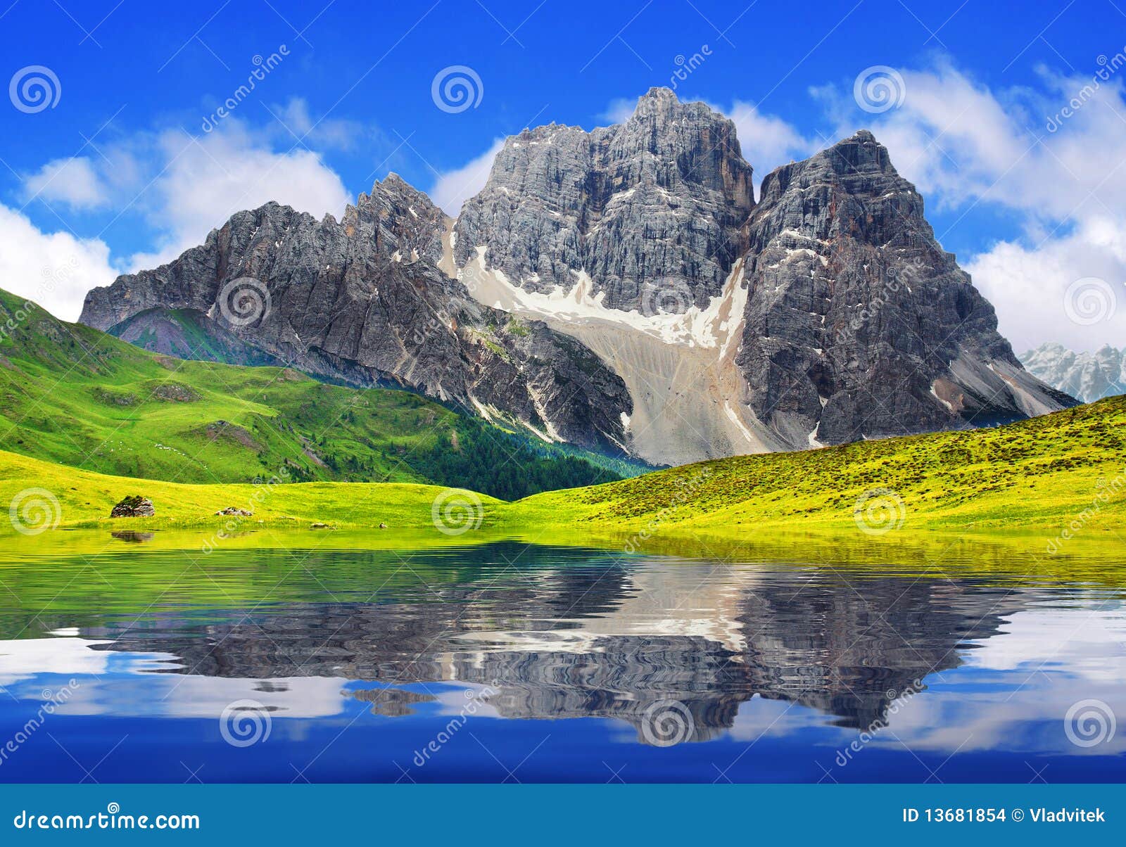 Alpine mountain lake stock photo. Image of lake, landscape - 13681854