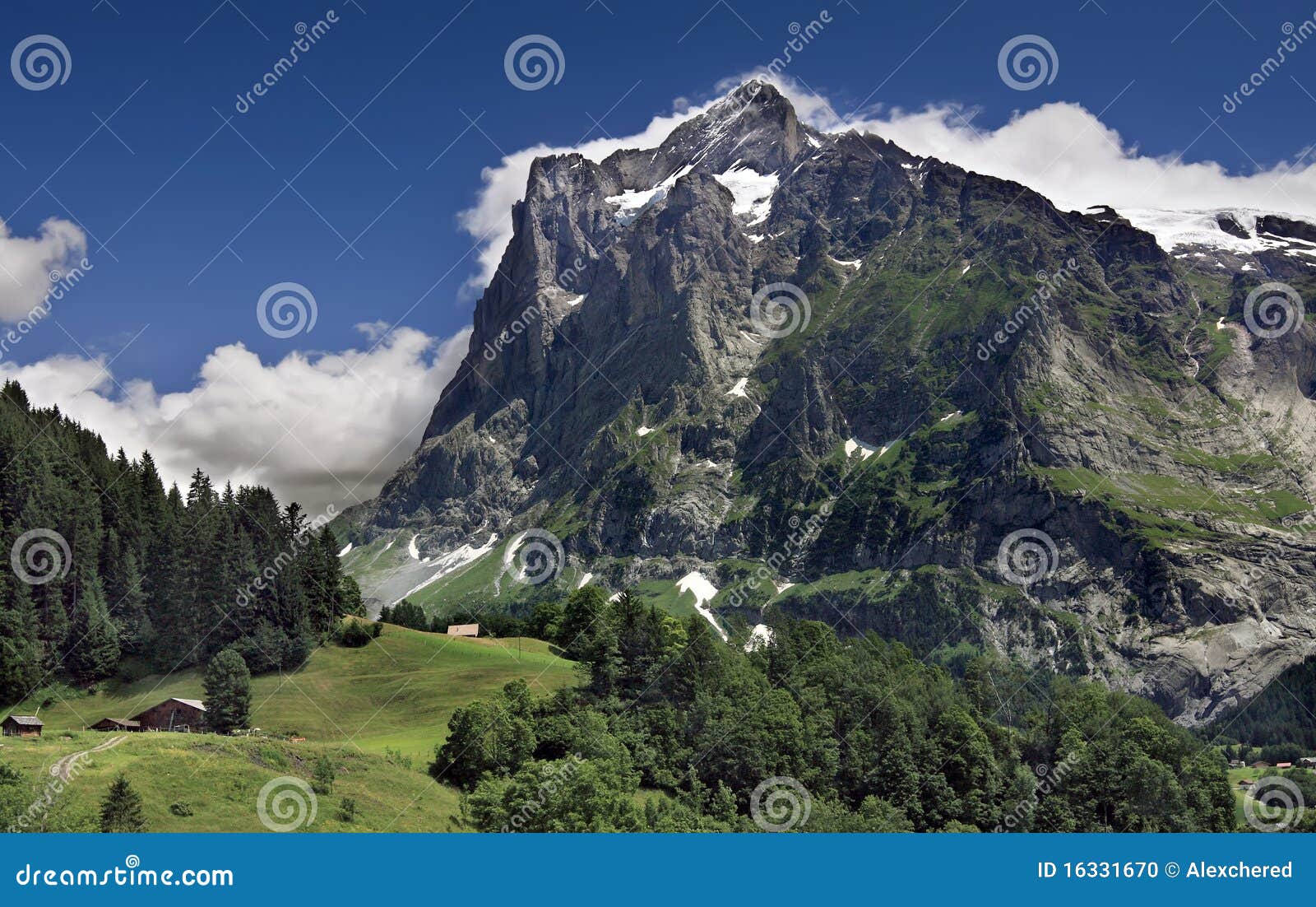 Alpine Rural Mountain Landscape, Grindelwald - Switzerland Stock Photo ...