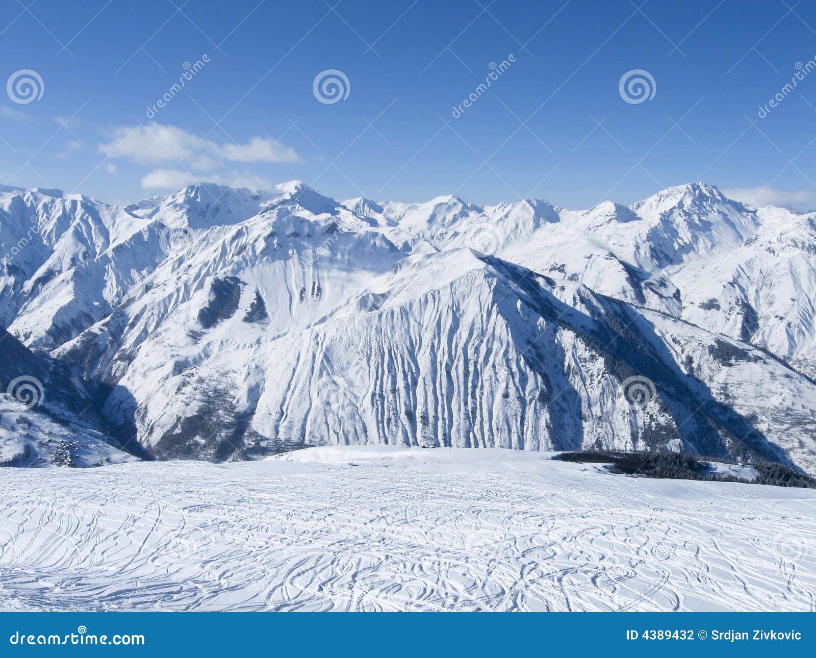 Alpine mountain landscape stock photo. Image of offpiste - 4389432
