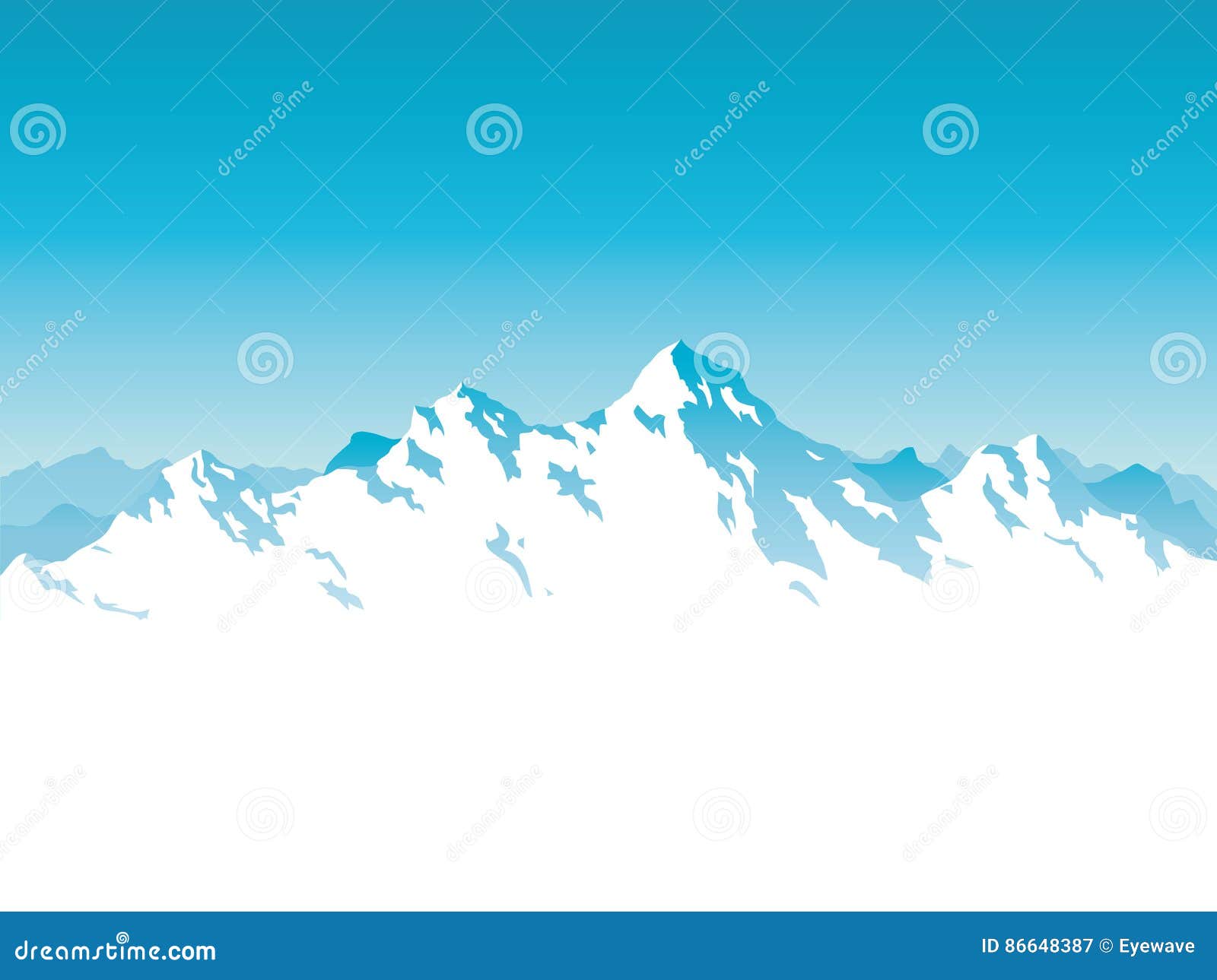 Alpine Mountain Range Vector Illustration Stock Vector - Illustration ...