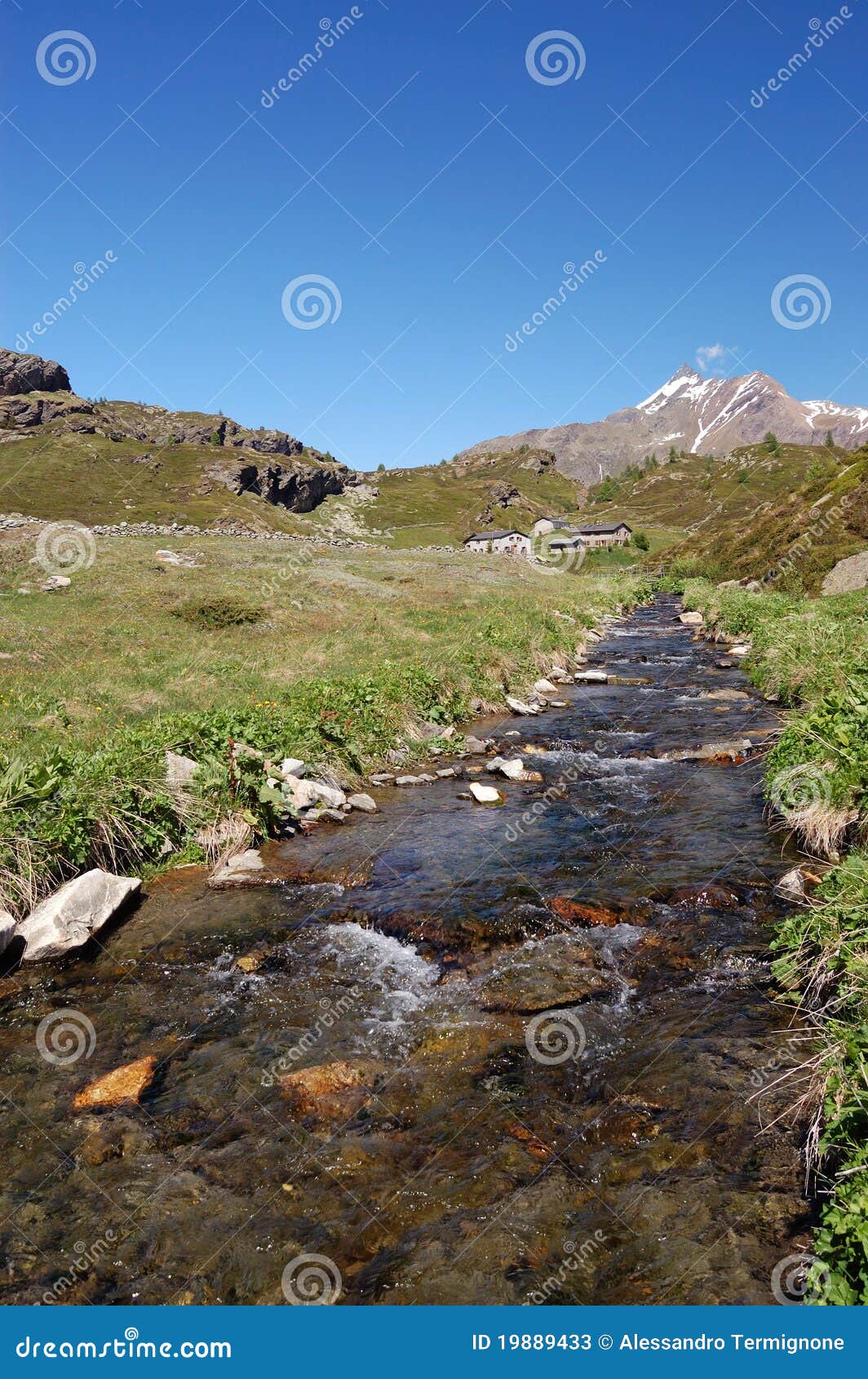 Alpine mountain river stock image. Image of peak, river - 19889433