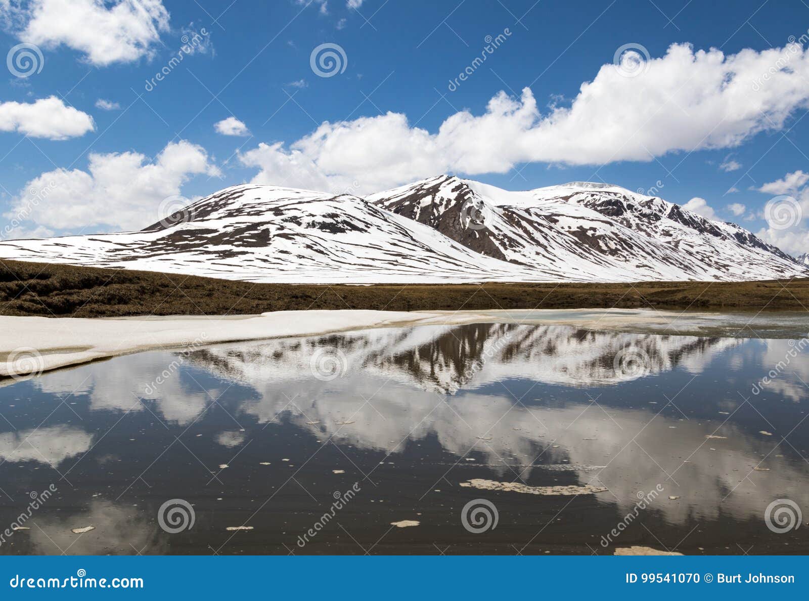 Alpine Mountains Reflected in Lake Stock Photo - Image of summit ...