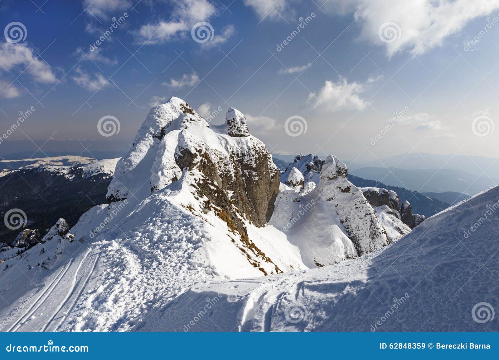 Alpine Panorama with Snow Covered Cliffs Stock Image - Image of pass ...