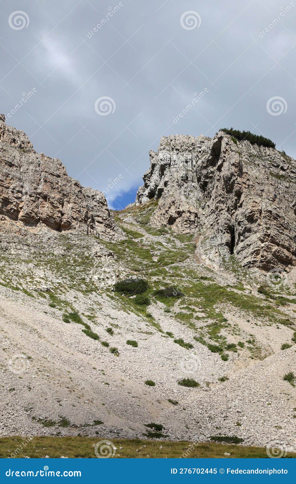 Alpine Pass between Mountains in Northern Italy Stock Image - Image of ...