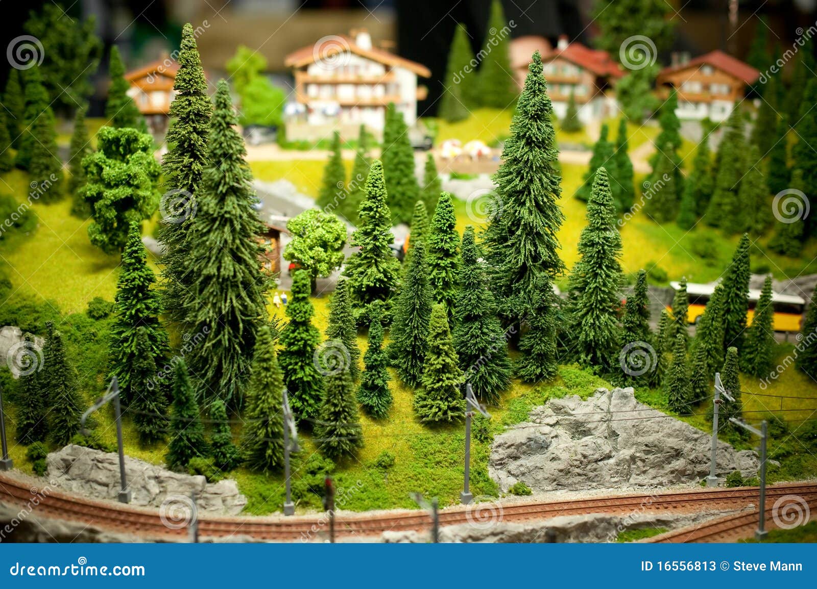 Alpine resort stock image. Image of miniature, track - 16556813