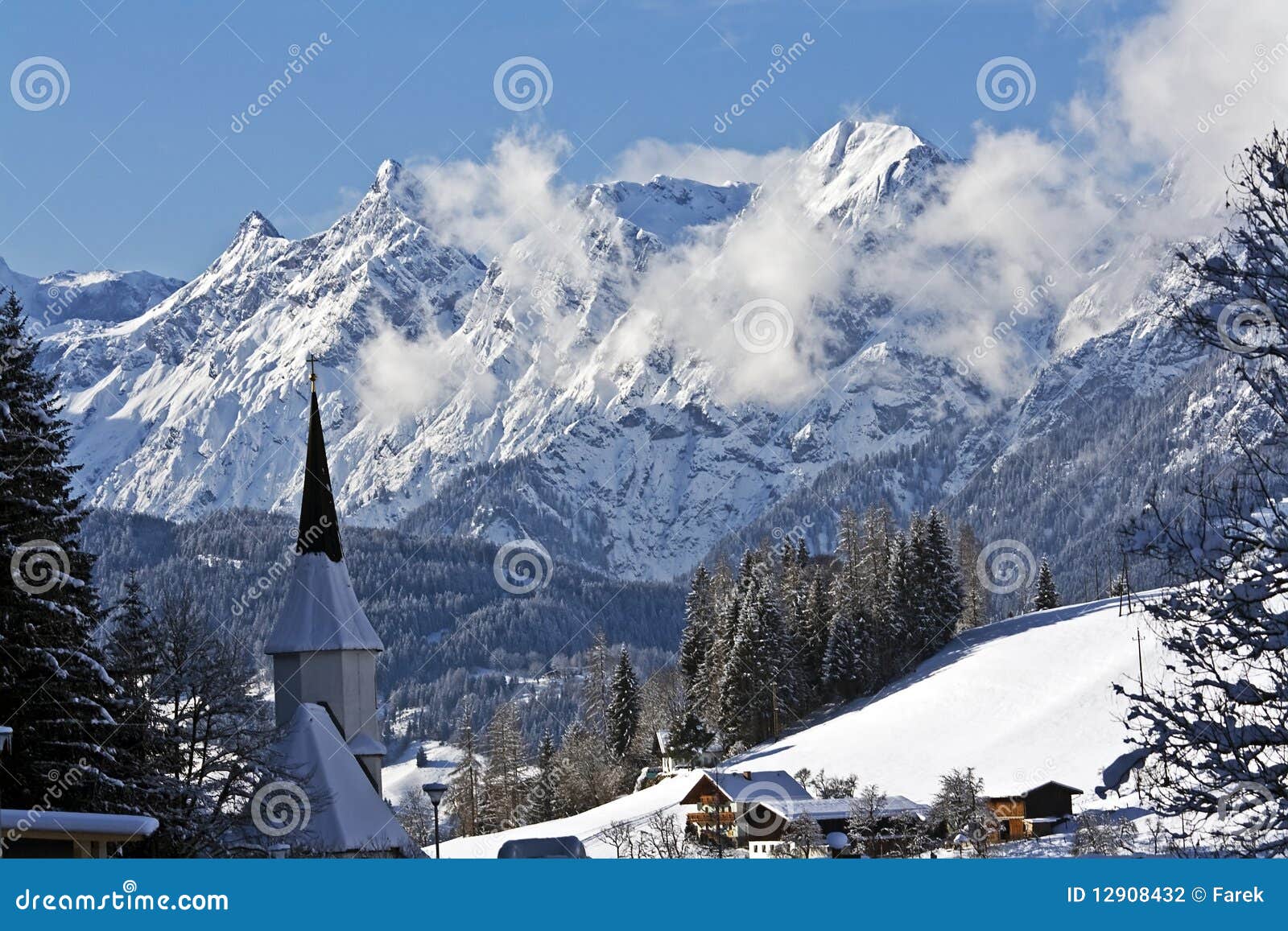 Alpine resort town stock photo. Image of celebration - 12908432