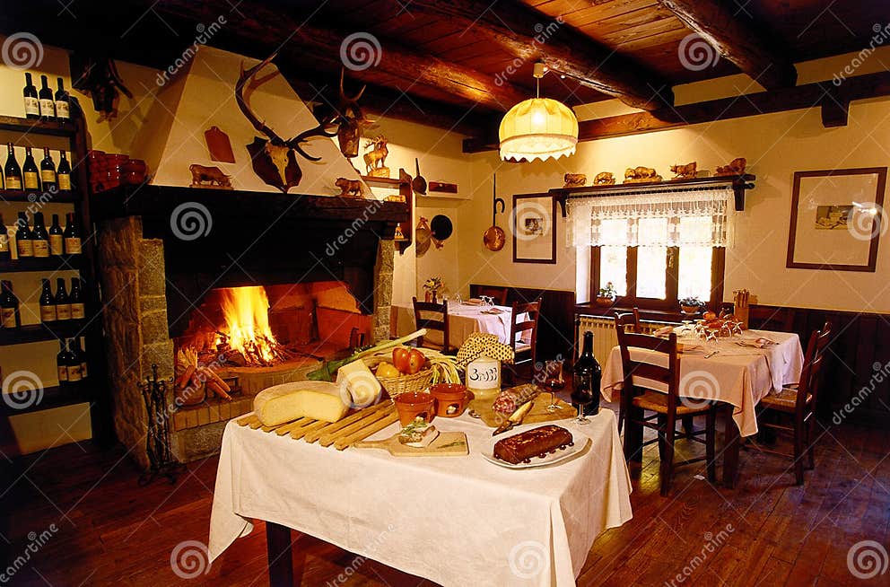 Alpine Restaurant Lounge stock image. Image of beamed - 3900691