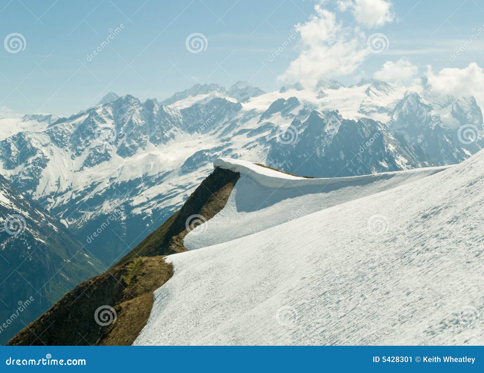 Alpine Ridge & Mountains Stock Image - Image of planplatten, valley ...