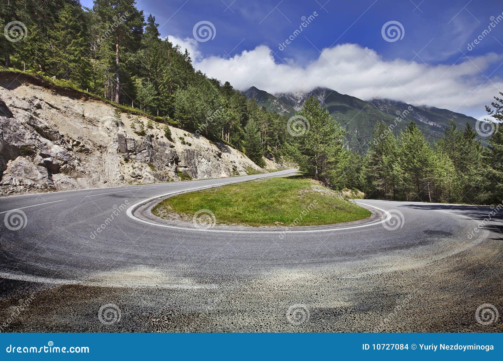 Alpine road stock photo. Image of country, cloud, angle - 10727084