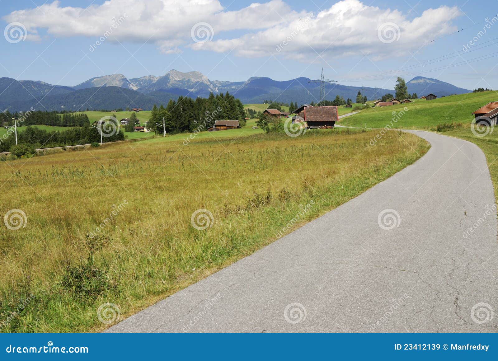 Alpine road stock image. Image of scenic, meadow, grass - 23412139