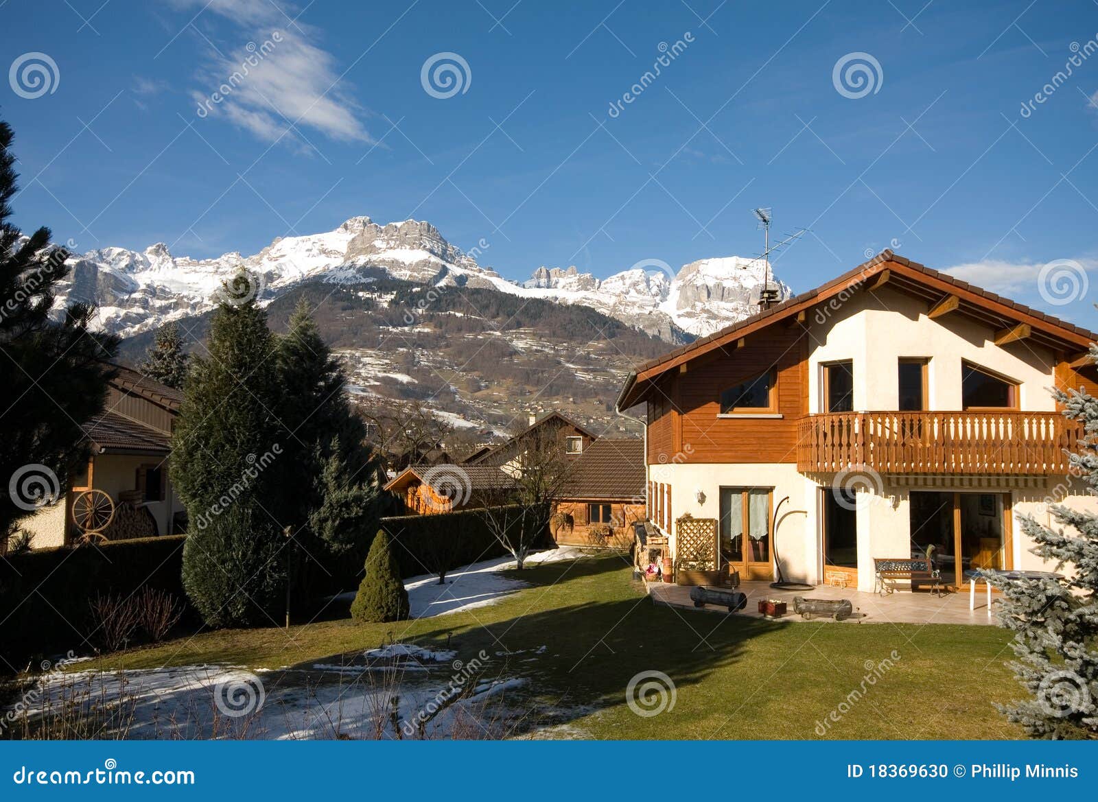 Alpine Scene stock photo. Image of hill, france, grass - 18369630