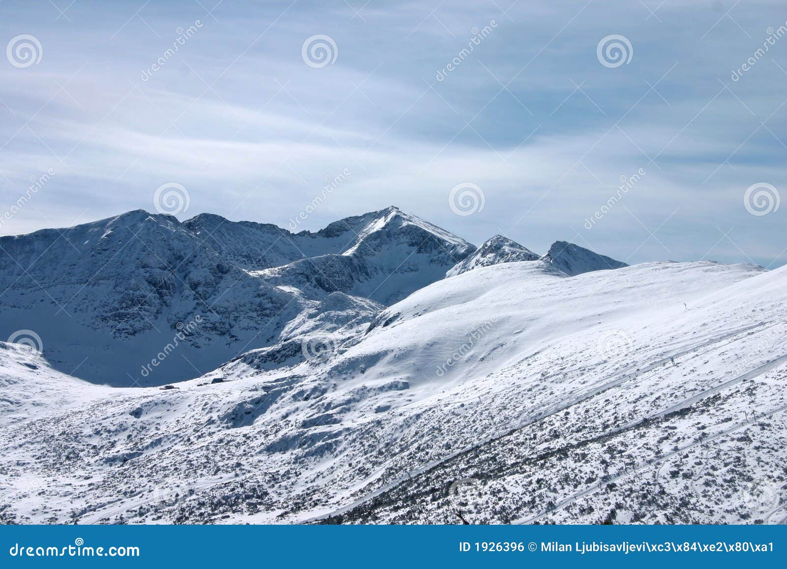 Alpine scenery stock photo. Image of rock, glare, winter - 1926396