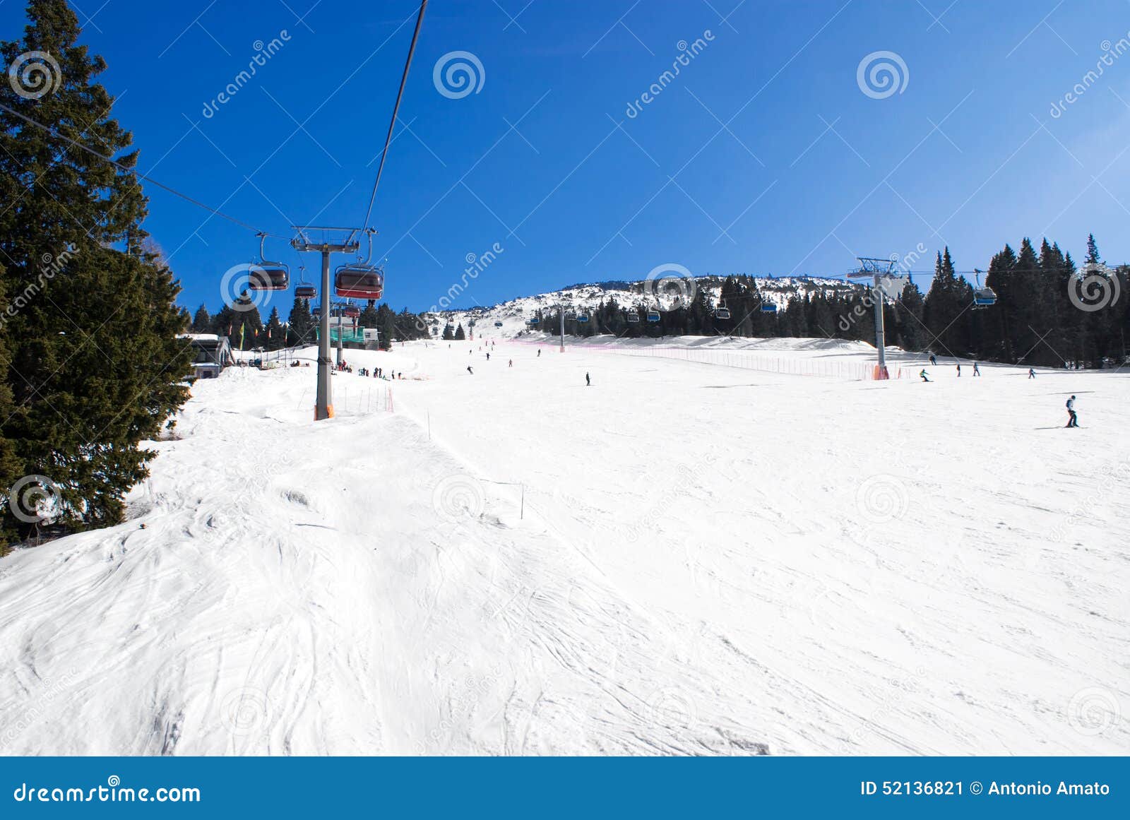 Alpine ski run stock image. Image of clouds, mountain - 52136821