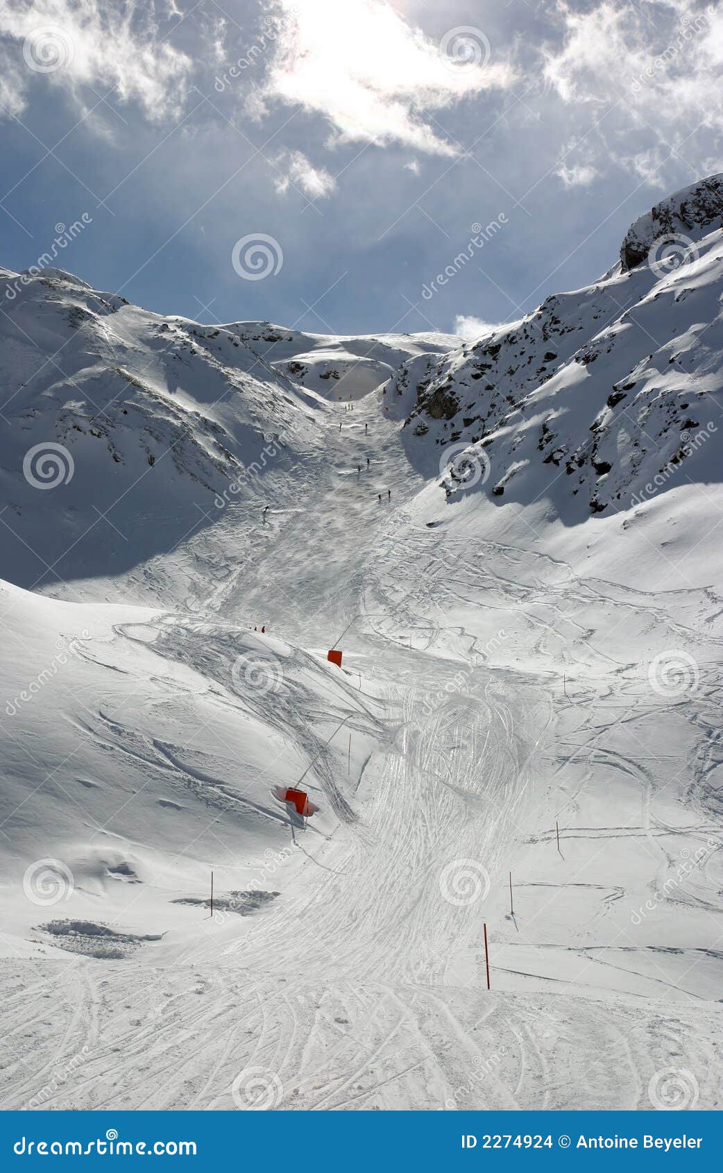 Alpine ski slope stock photo. Image of high, summit, swiss - 2274924