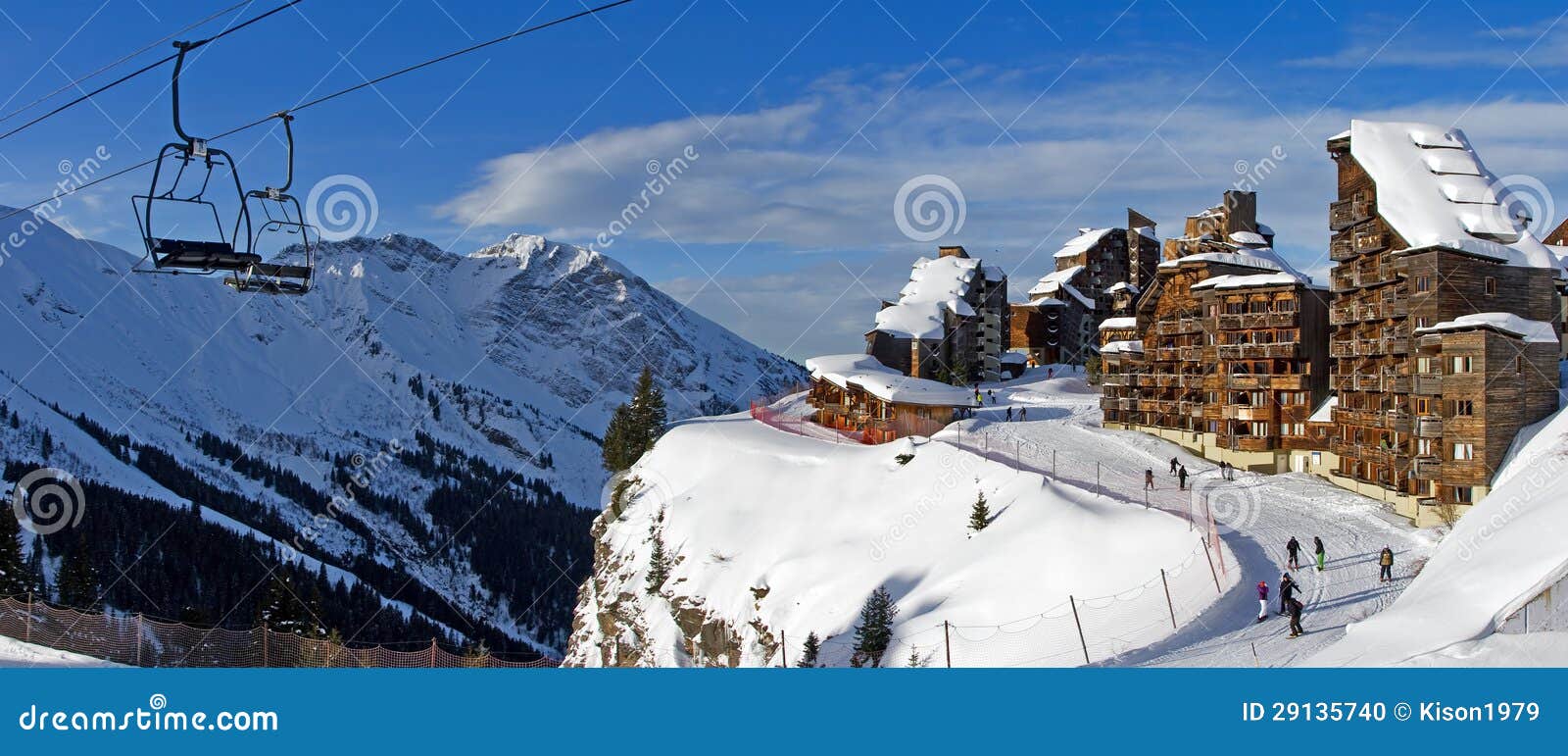 Alpine ski track stock photo. Image of village, idyllic - 29135740