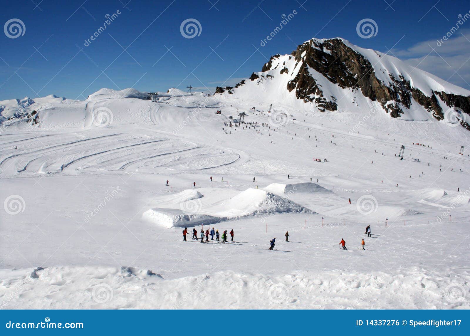 Alpine skiers landscape stock photo. Image of holidays - 14337276