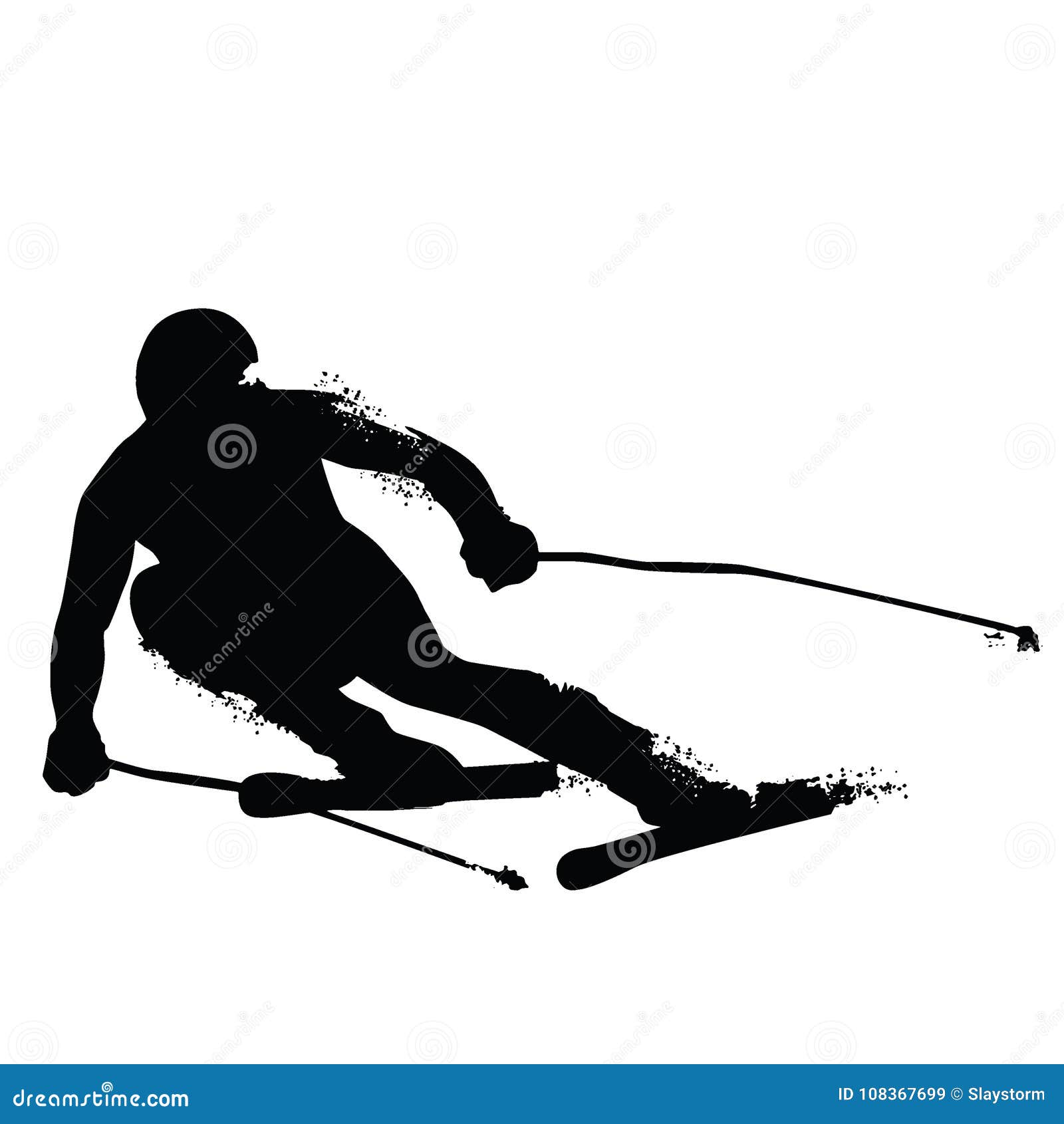 Alpine Skiing Silhouette Isolated on White Background Stock Vector ... Alpine Skiing Silhouette Isolated on White Background Stock Vector ...