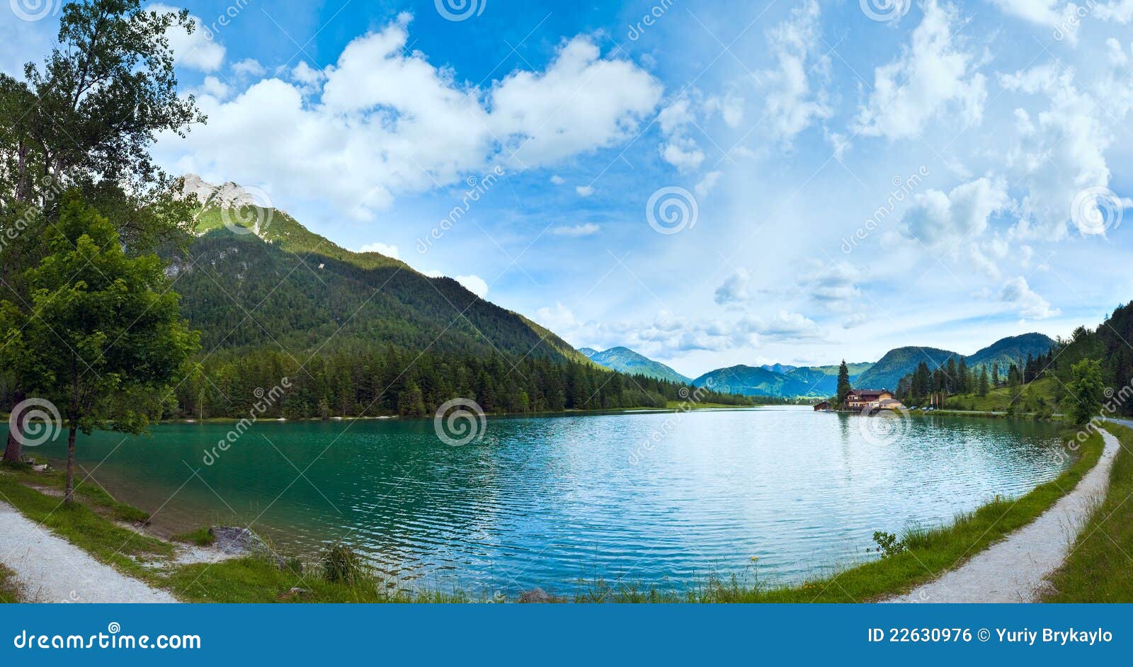 Alpine Summer Lake Panorama Stock Photo - Image of scene, clouds: 22630976