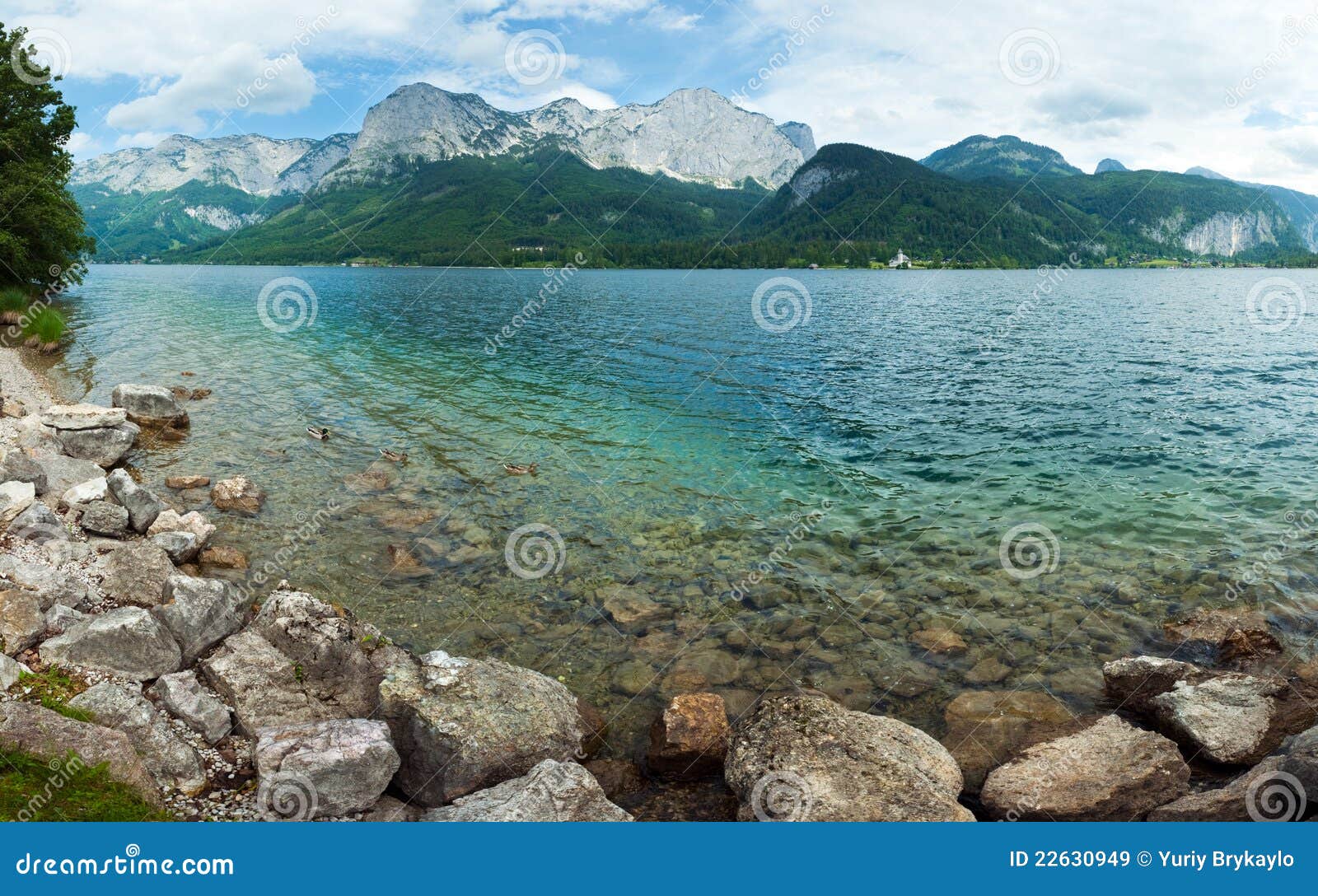 Alpine summer lake view stock image. Image of forest - 22630949