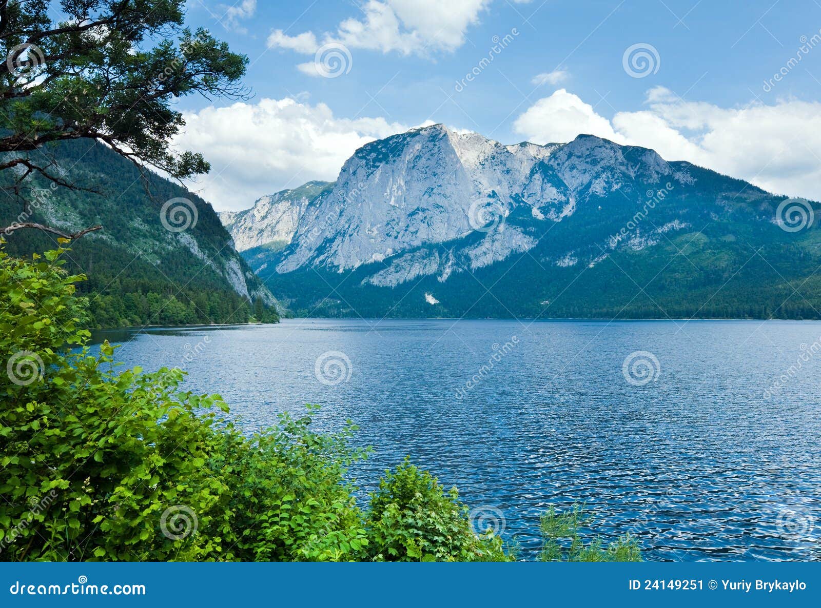 Alpine summer lake view stock image. Image of rock, tree - 24149251