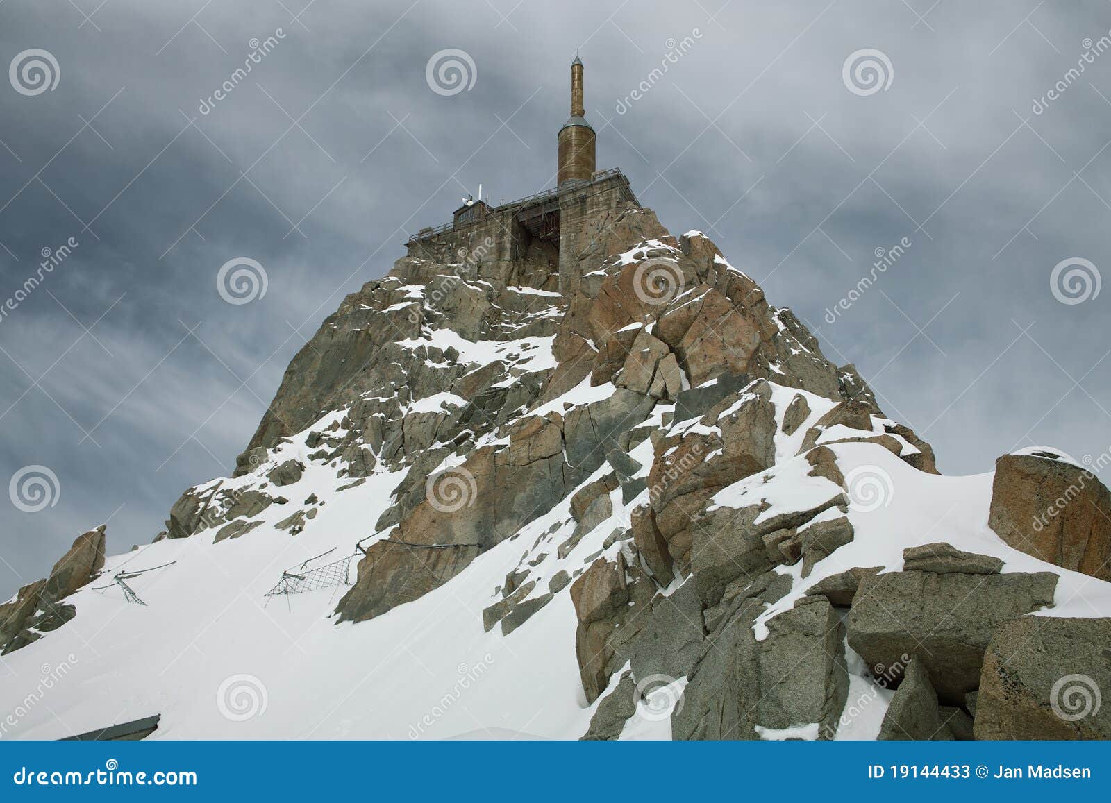 Alpine Summit Cable Car Station Aiguille Du Midi M Stock Image - Image ...