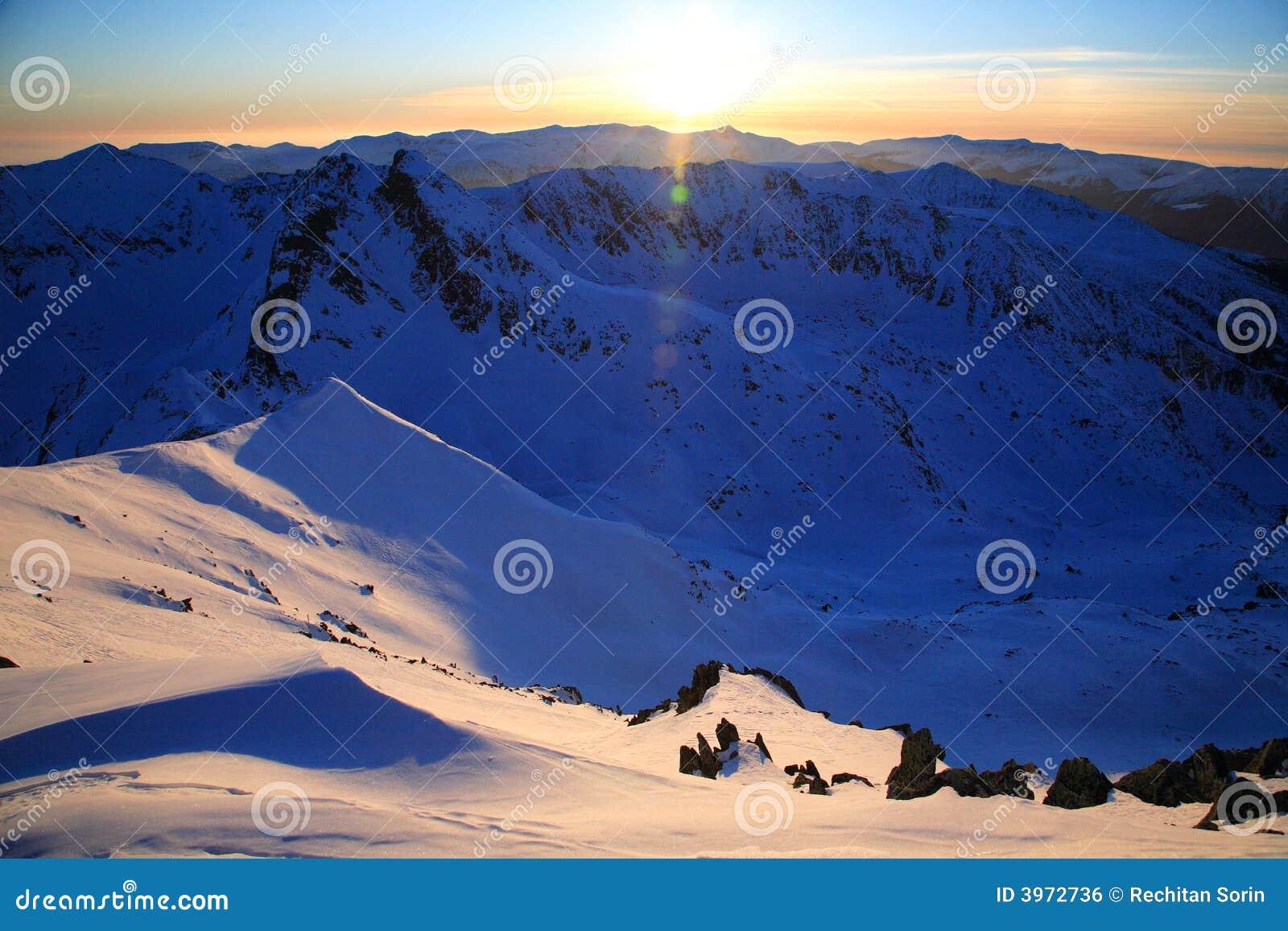 Alpine sunset stock photo. Image of park, clouds, rocks - 3972736