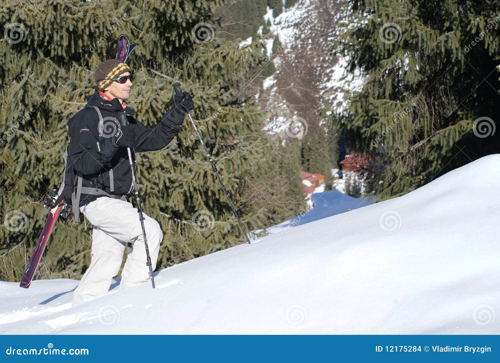 Alpine touring stock photo. Image of sunny, resort, landscape - 12175284