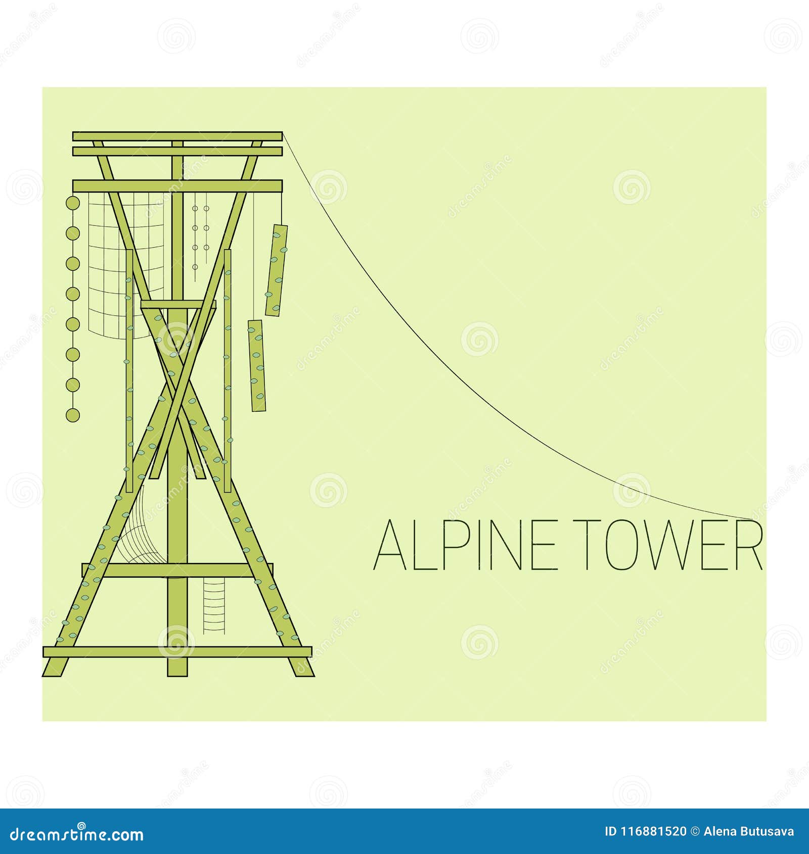 Alpine tower. stock vector. Illustration of system, adventure - 116881520