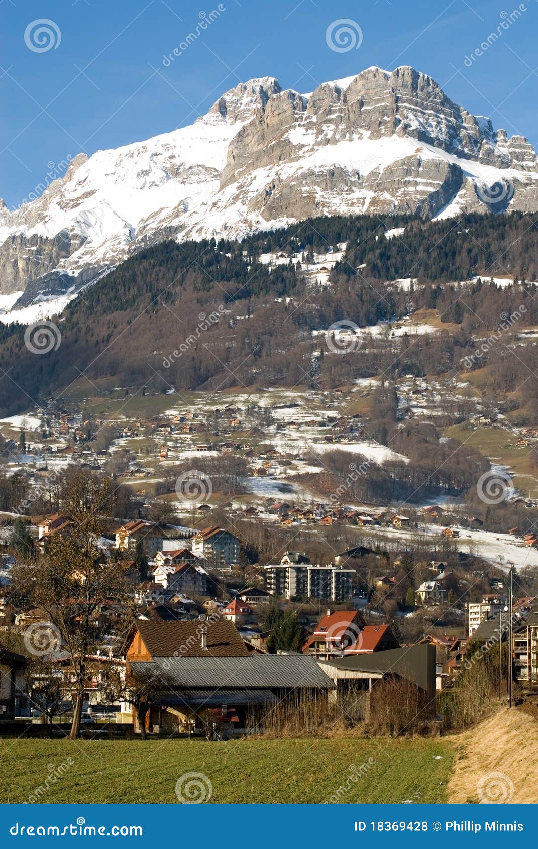 Alpine Town, France stock photo. Image of rock, hill - 18369428