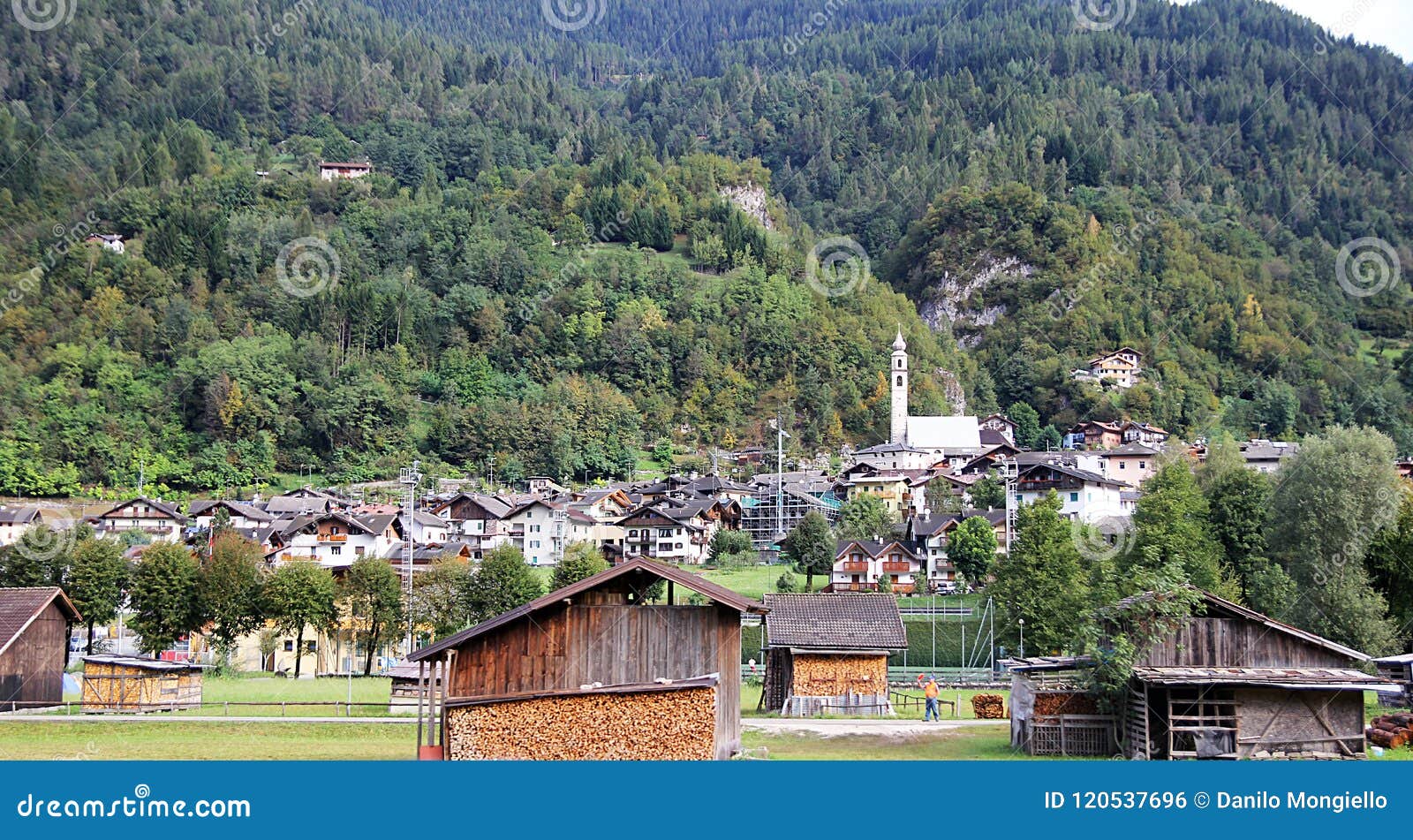 Imer editorial photo. Image of houses, tyrol, trip, town - 120537696