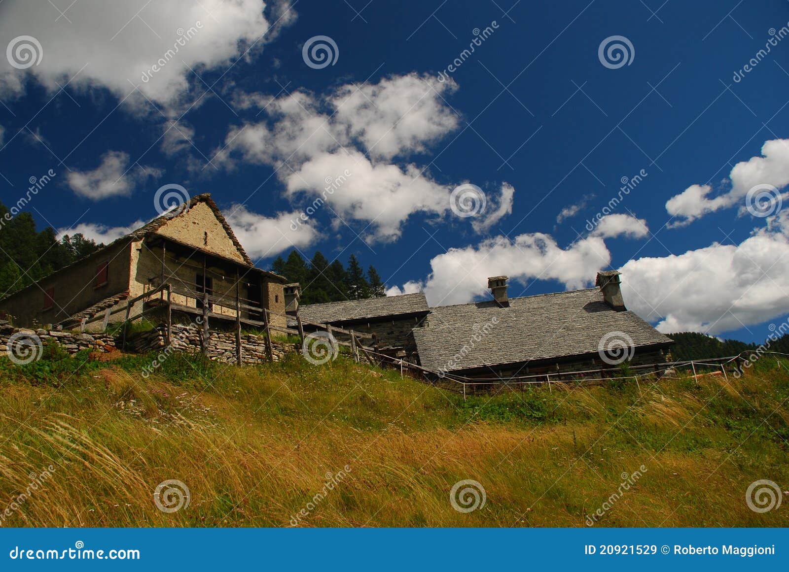 Alpine Typical Architecture. Italian Alps Stock Image - Image of ...