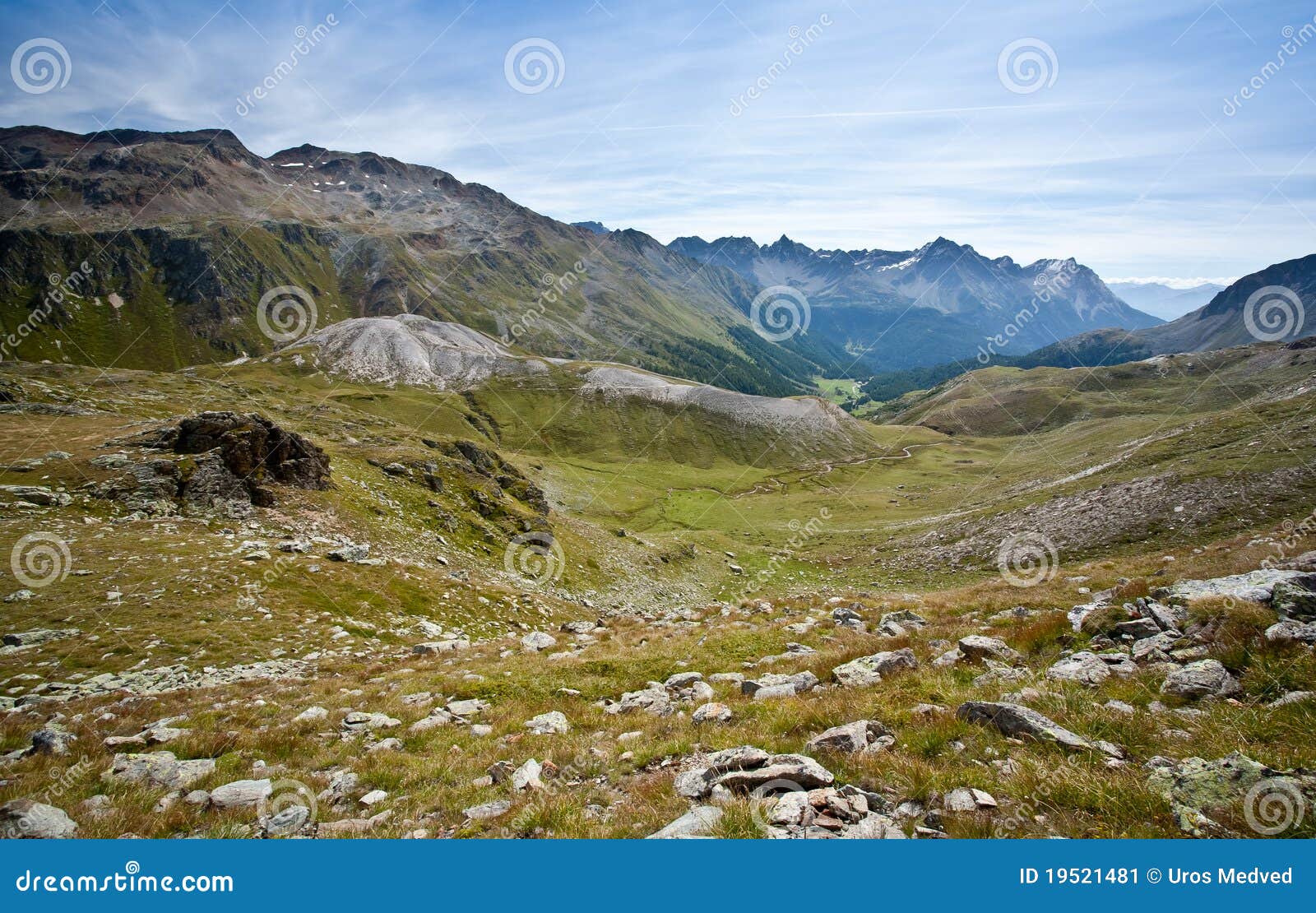 Alpine valley stock image. Image of famous, glacier, pass - 19521481