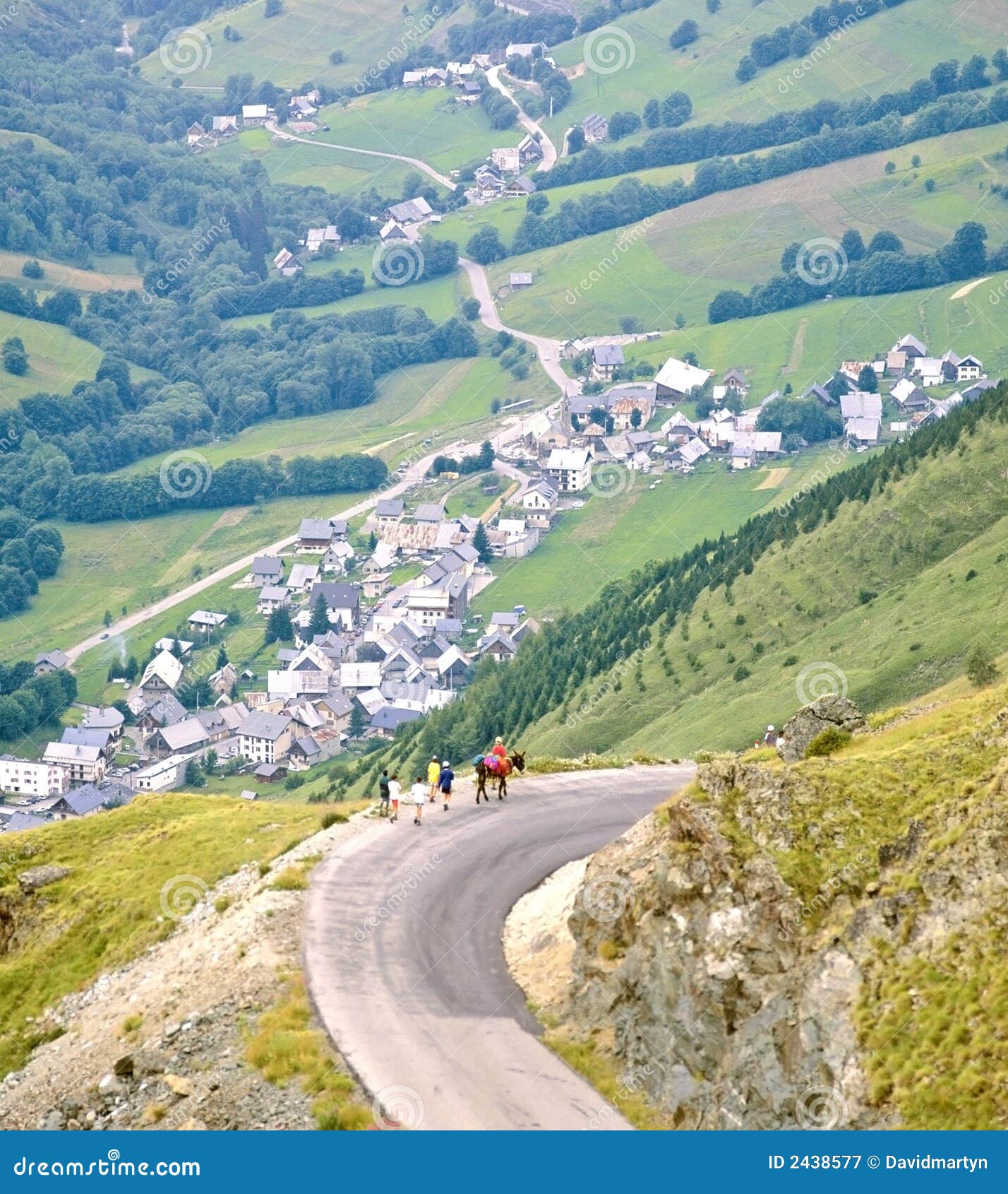 Alpine valley stock image. Image of chalets, landscape - 2438577